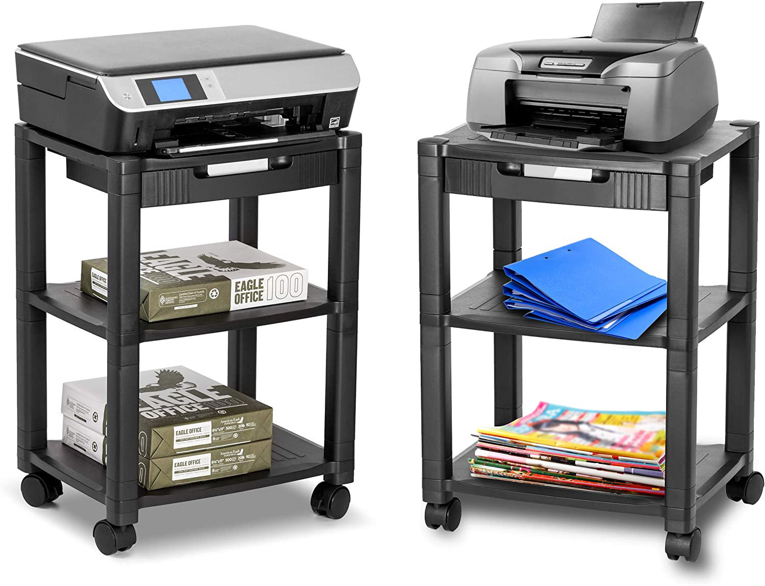 Halter LZ-308 Rolling Printer Cart With Wheels, Home Office Small ...