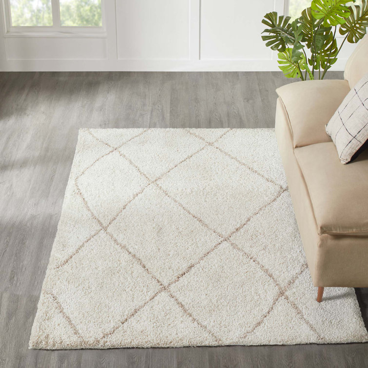 Foundry Select Machine Tufted Performance Cream/Brown Rug | Wayfair