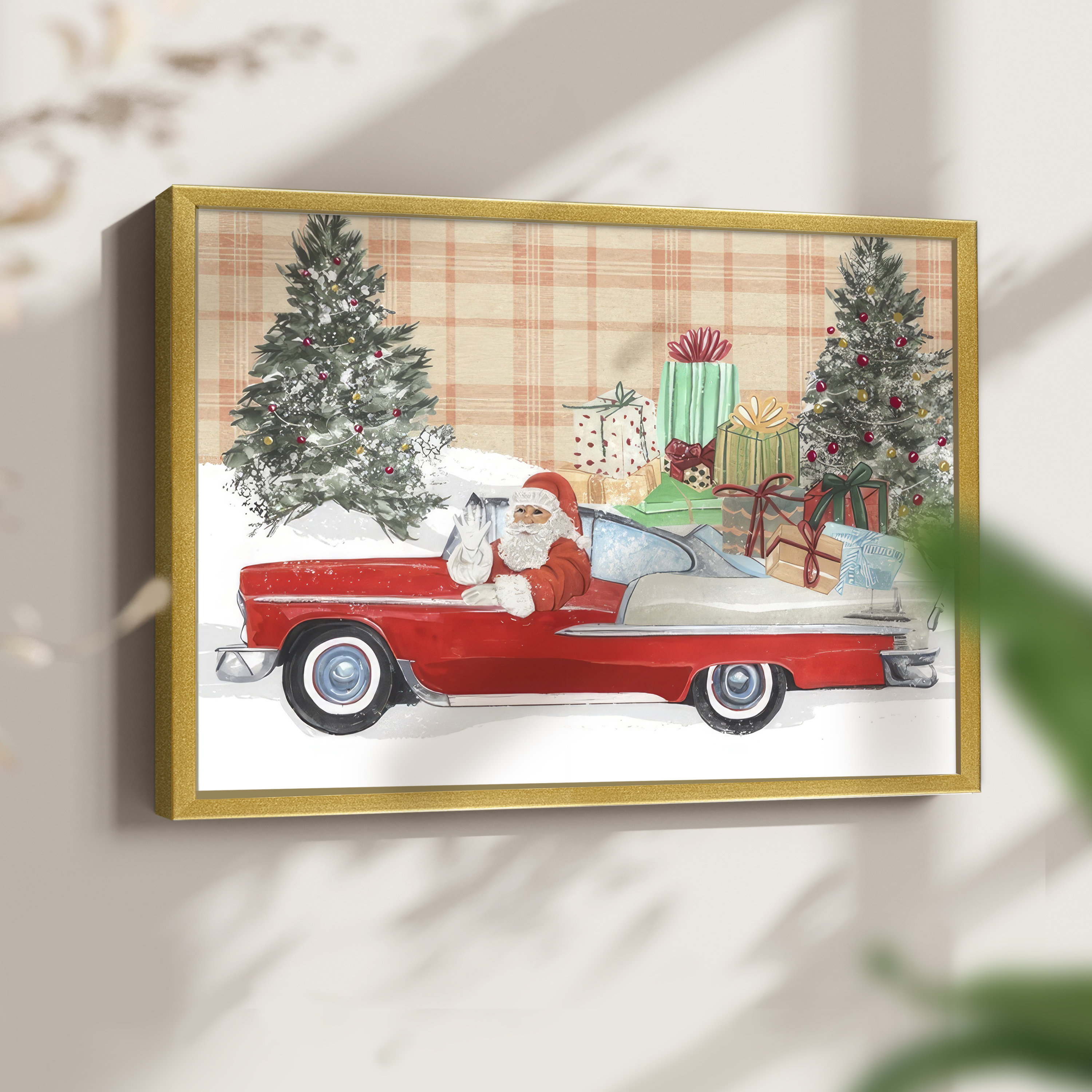 The Holiday Aisle® Santa on Wheels Collection A -Framed Print ...