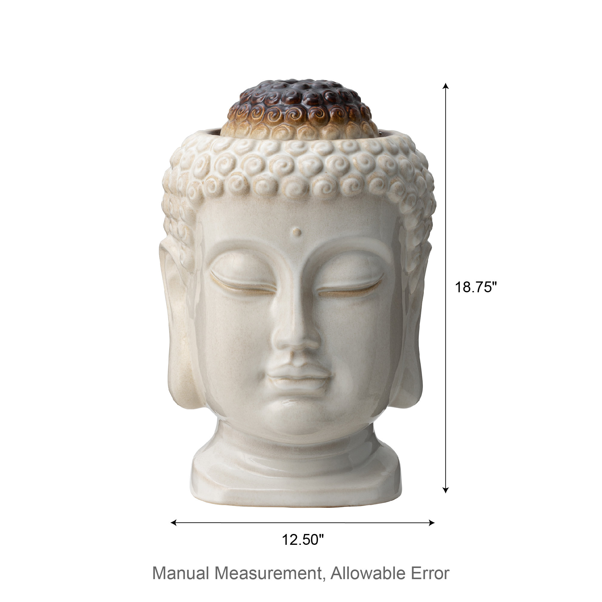 Winston Porter Outdoor Fountain With LED Lights, 18.75"H Zen-Style Buddha Head Tabletop/Floor ...