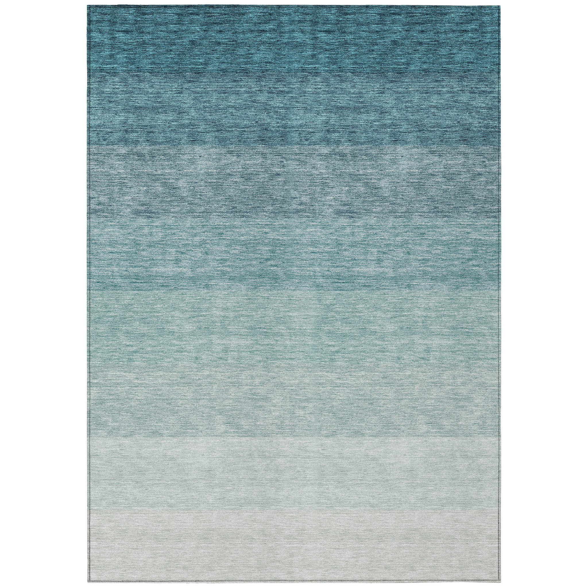 HomeRoots 10' X 14' Teal Blue Ombre Washable Indoor Outdoor Area Rug ...
