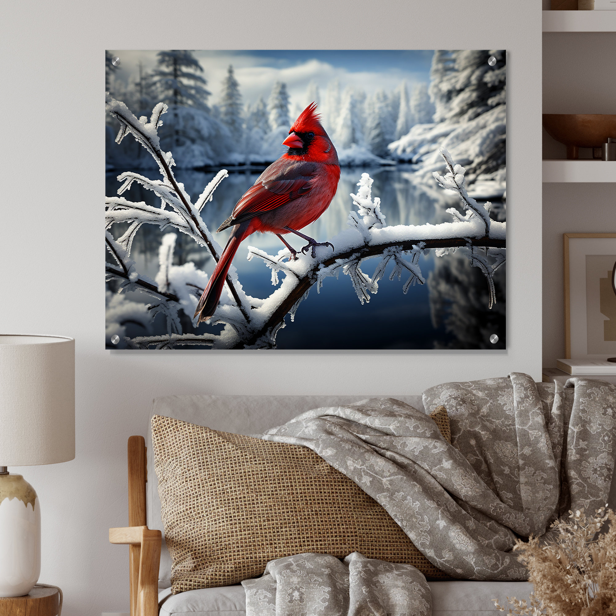 Millwood Pines Canada Red Cardinal Bird Winter Wonderland V - Canada ...