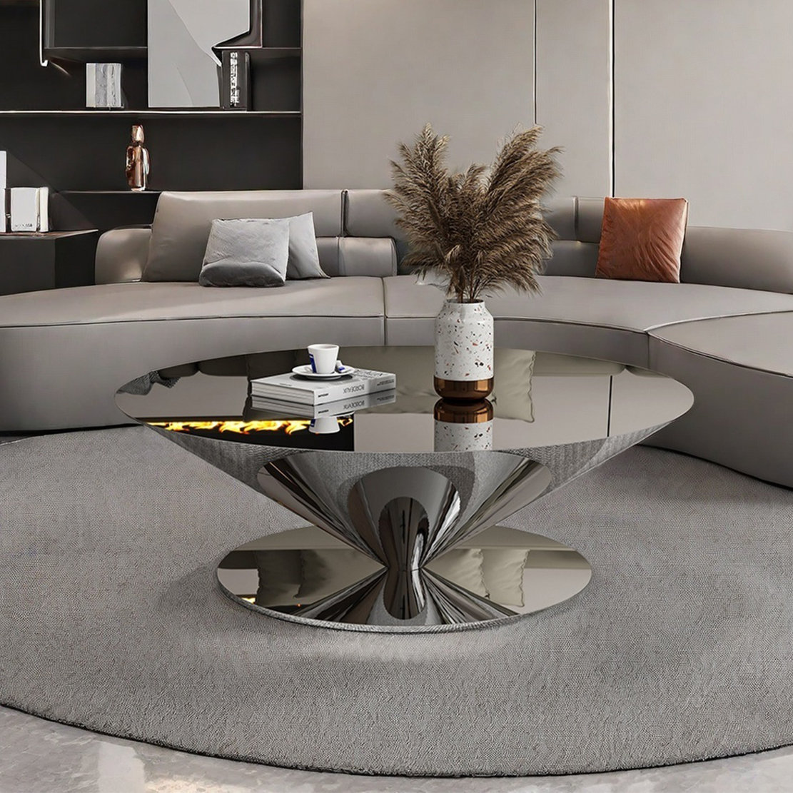 Orxva Galaxy Stainless steel floating saucer coffee table | Wayfair