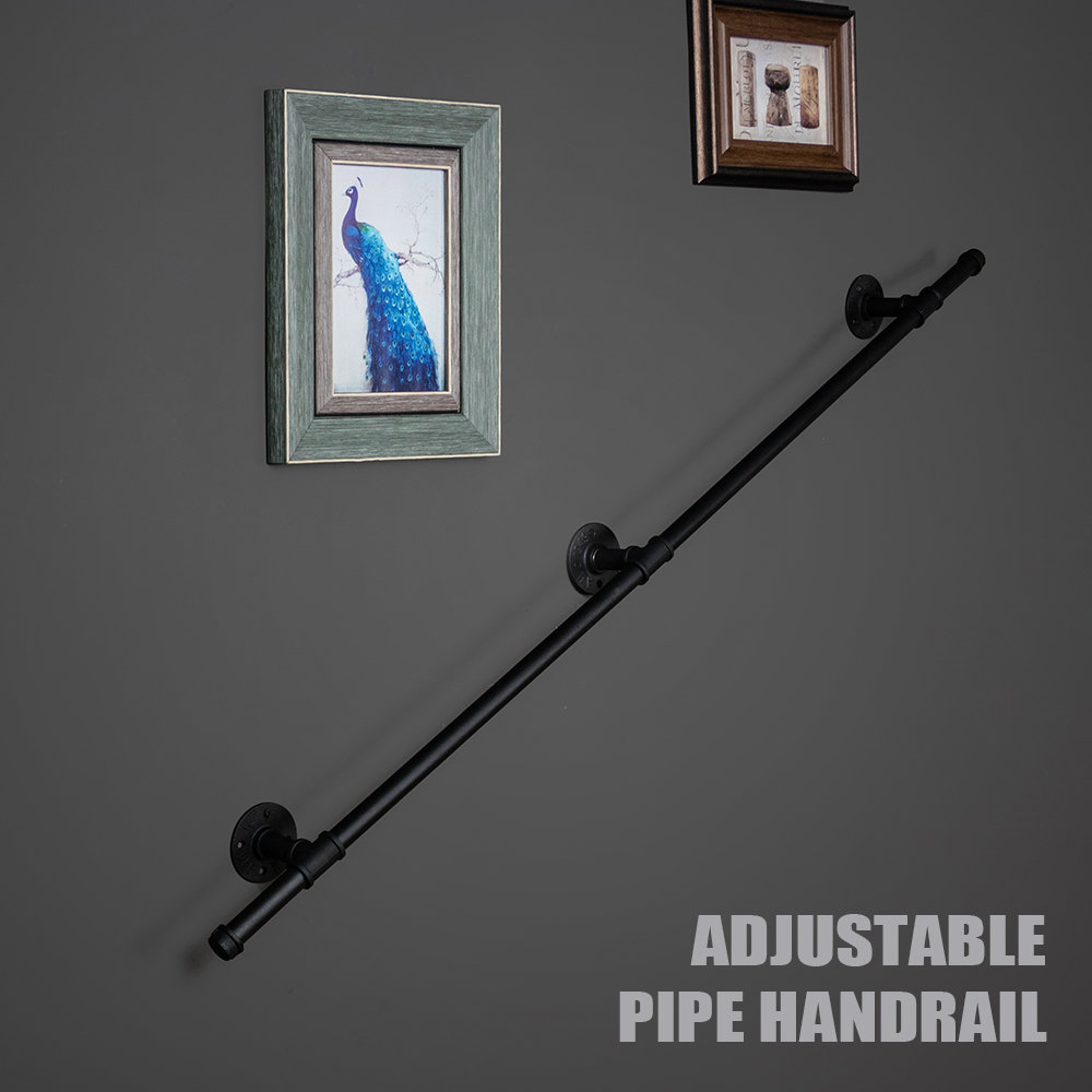 ATT Loft Pipe Industrial Stair Railing Indoor & Reviews | Wayfair