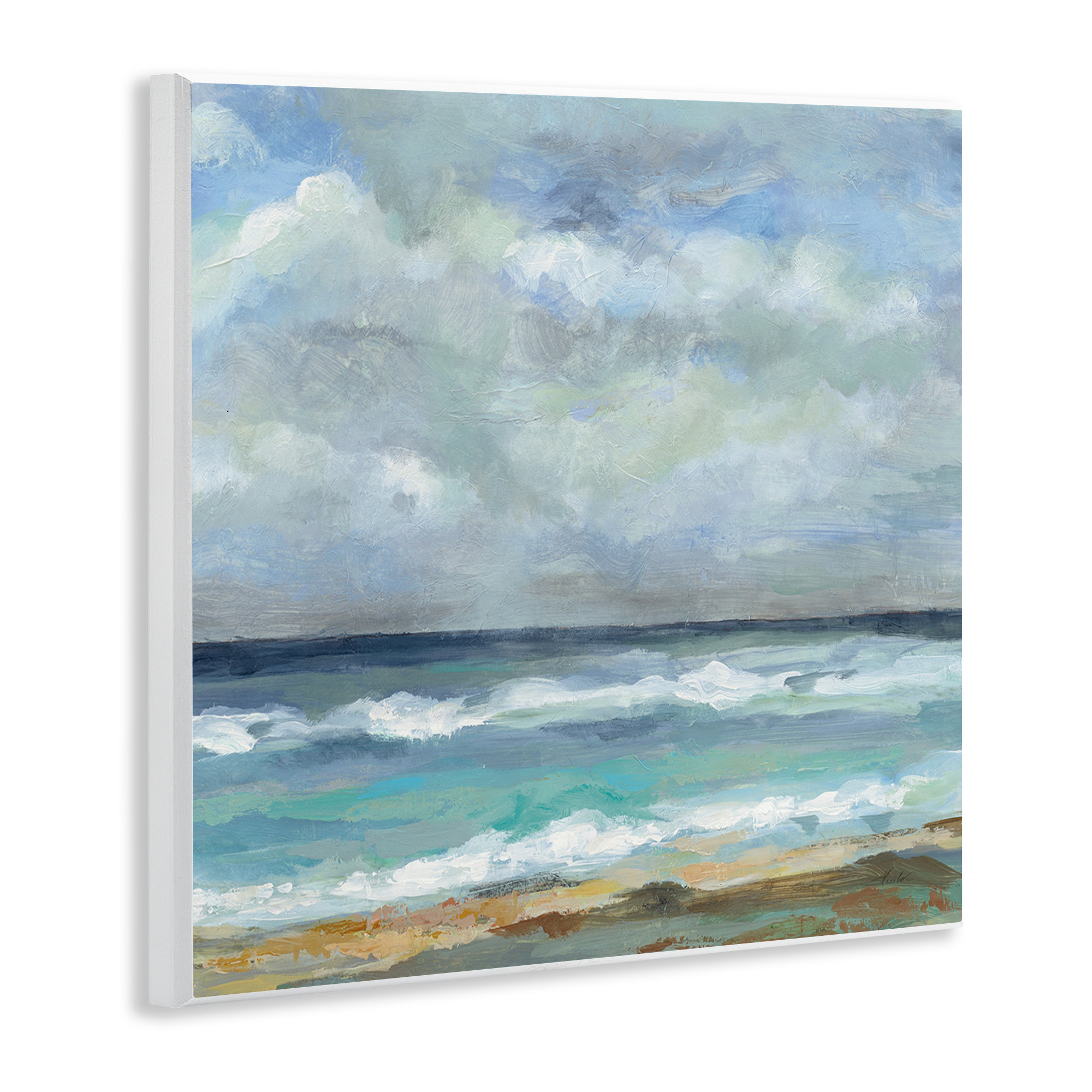 Ebern Designs Summer Seashore Waves Wall Plaque Art by Silvia Vassileva ...