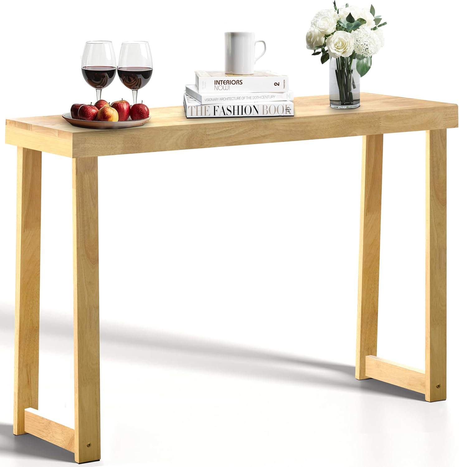 17 Stories Solid Wood Entryway Table, 46.25X12x32 Inches, Narrow ...