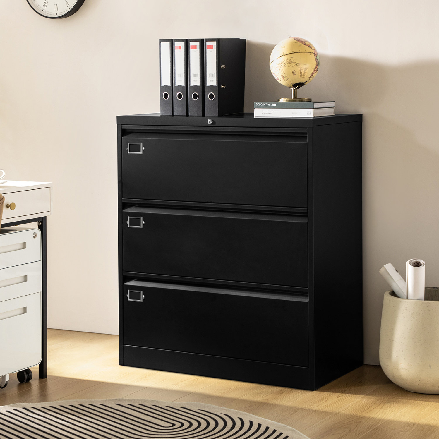 Inbox Zero Mladenko 40.5"W 3 - Drawer Metal Lateral File Cabinets With ...