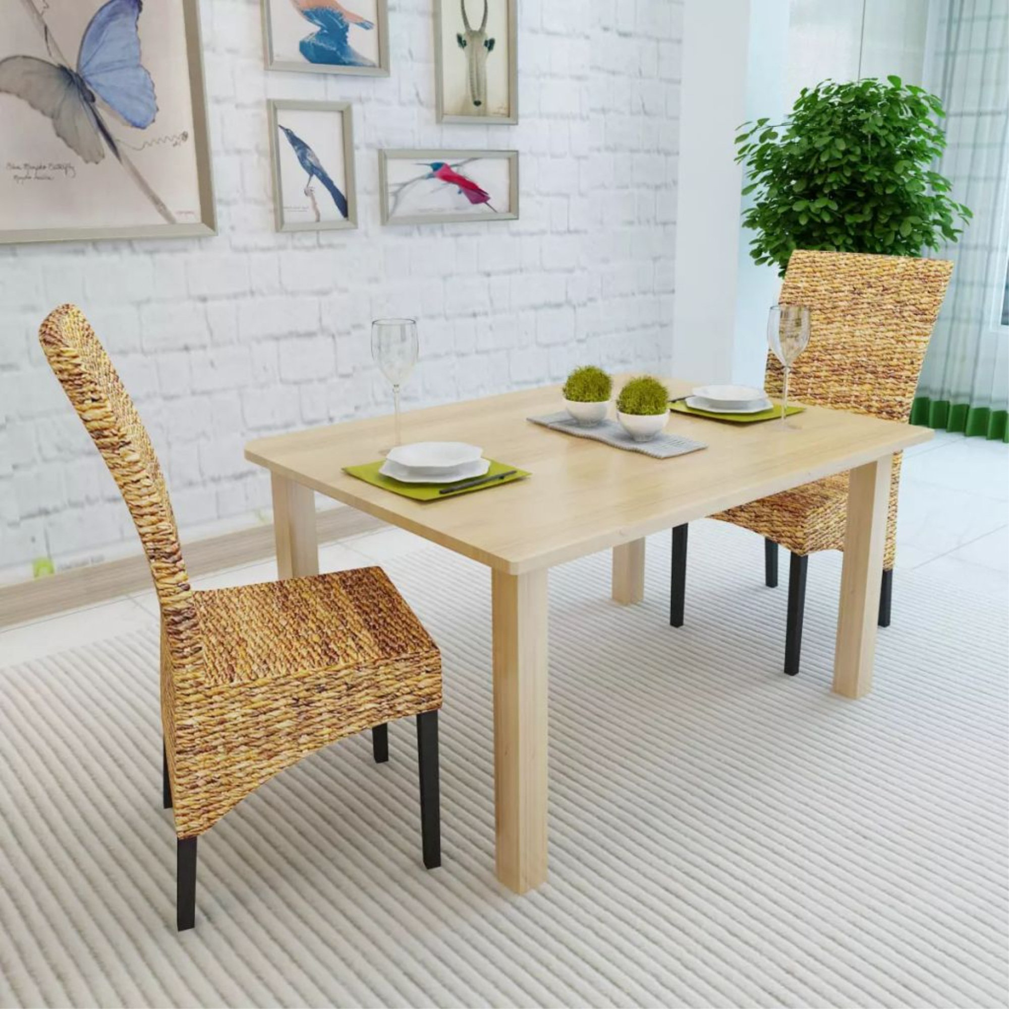 Bayou Breeze Franco vidaXL Dining Chair Woven Dining Room Kitchen ...