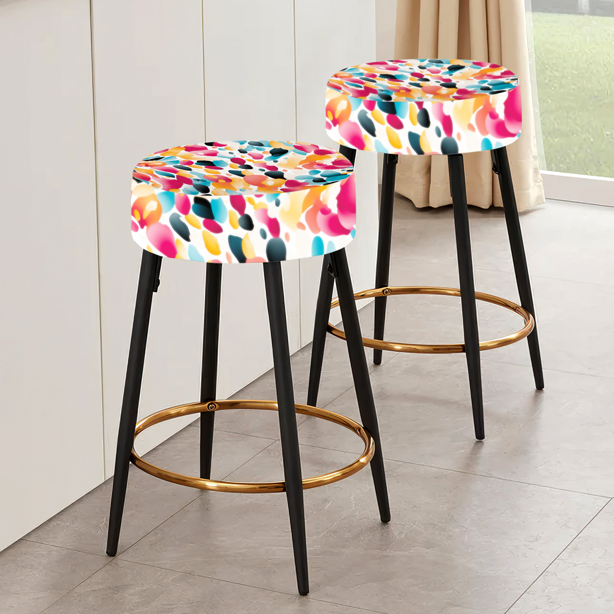 Design Art Pink And Blue Vibrant Abstract Wilderness - Abstract Bar ...