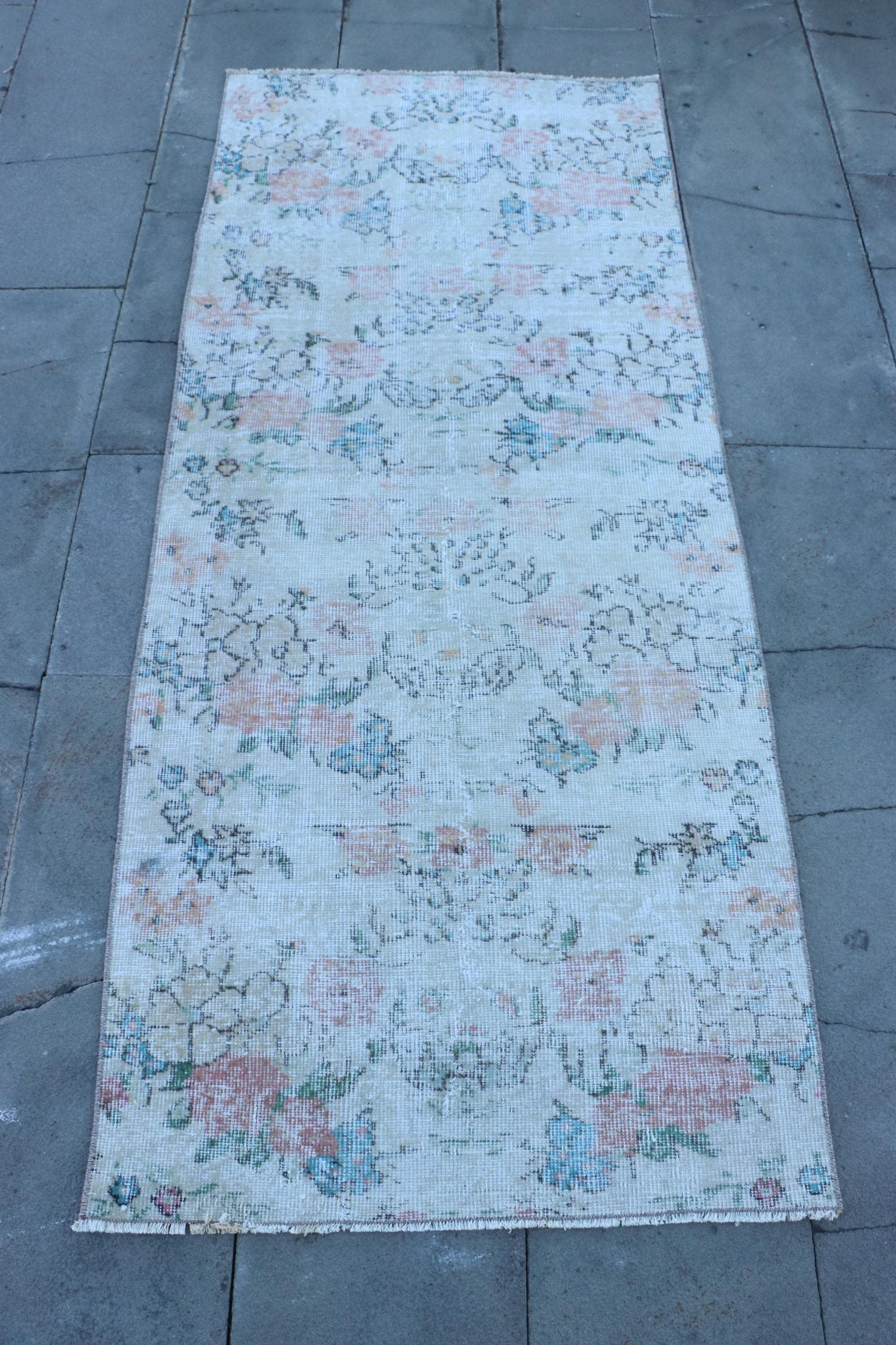 Astoria Grand Vintage Turkish Floral Wool Rug for Salon - Beige Antique ...