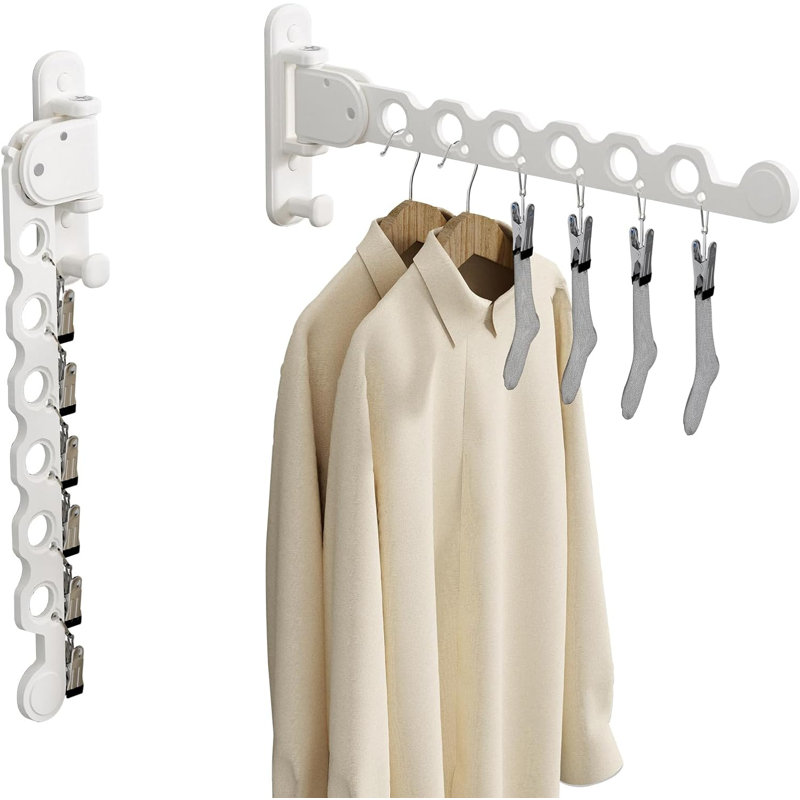 Rebrilliant Foldable Wall-Mounted Drying Rack | Wayfair