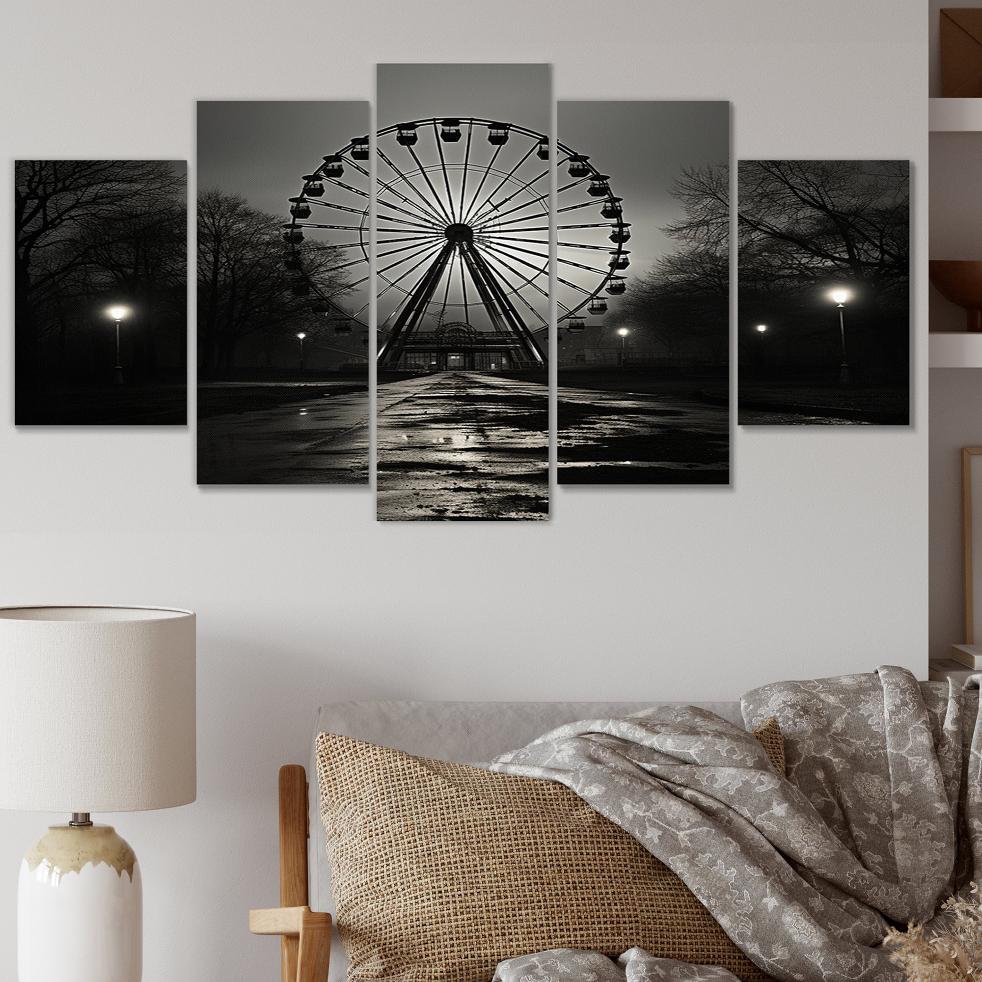Ebern Designs Gray Ferris Wheel Enchanted Revolutions On Canvas 5 ...