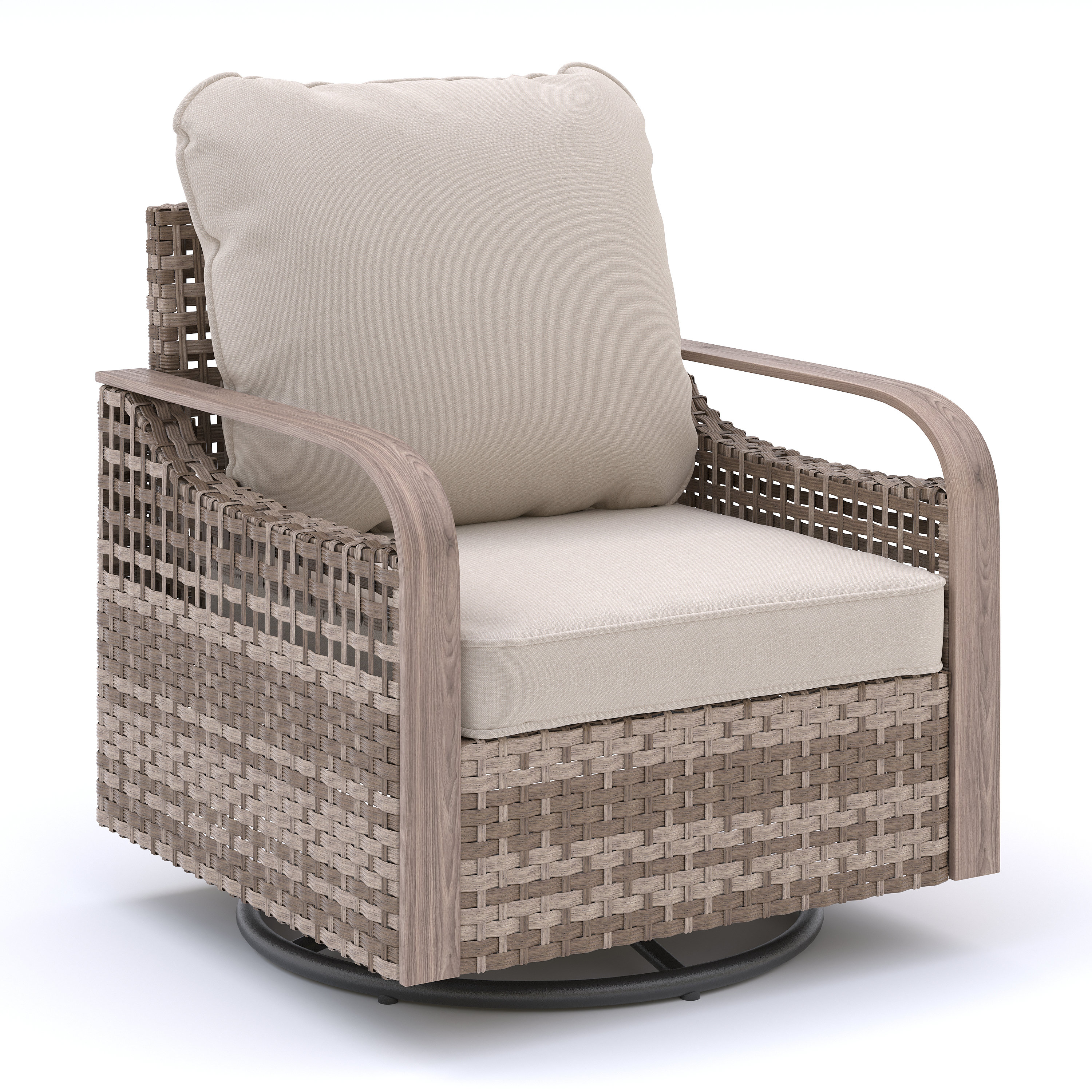 Winston Porter Outdoor Single Swivel Chair With Cushions - Wayfair Canada
