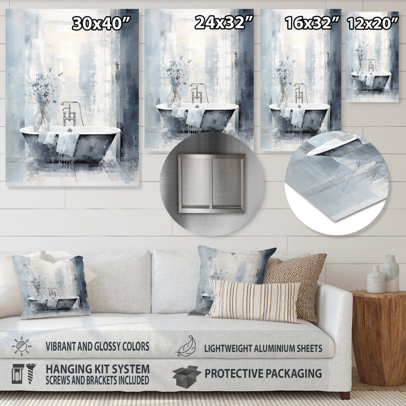 Lark Manor™ Bathroom Minimalist Elegance III - Bathroom Metal Wall Art ...