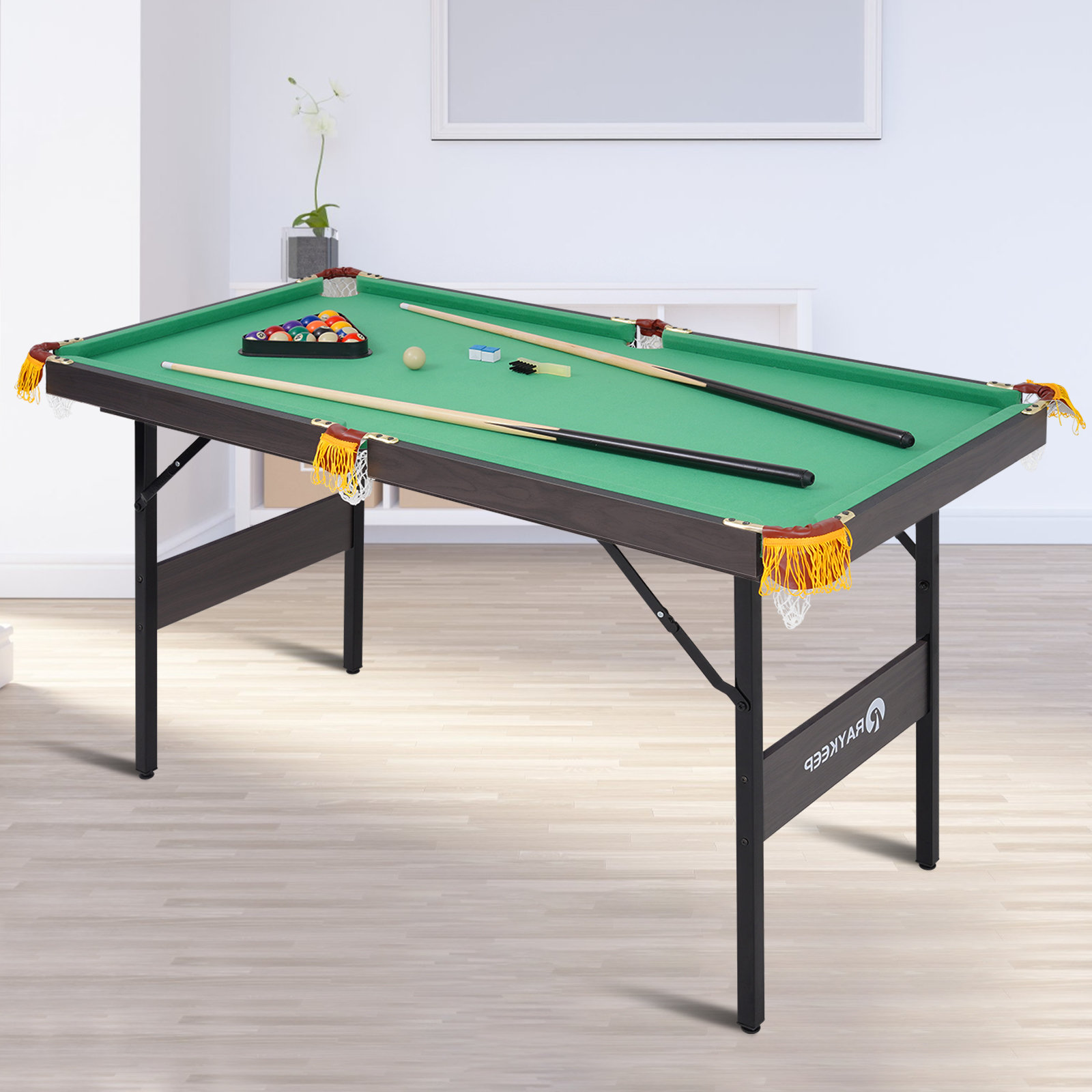RayChee 54" Portable Pool Table - Billiard Table For Kids & Adults With ...