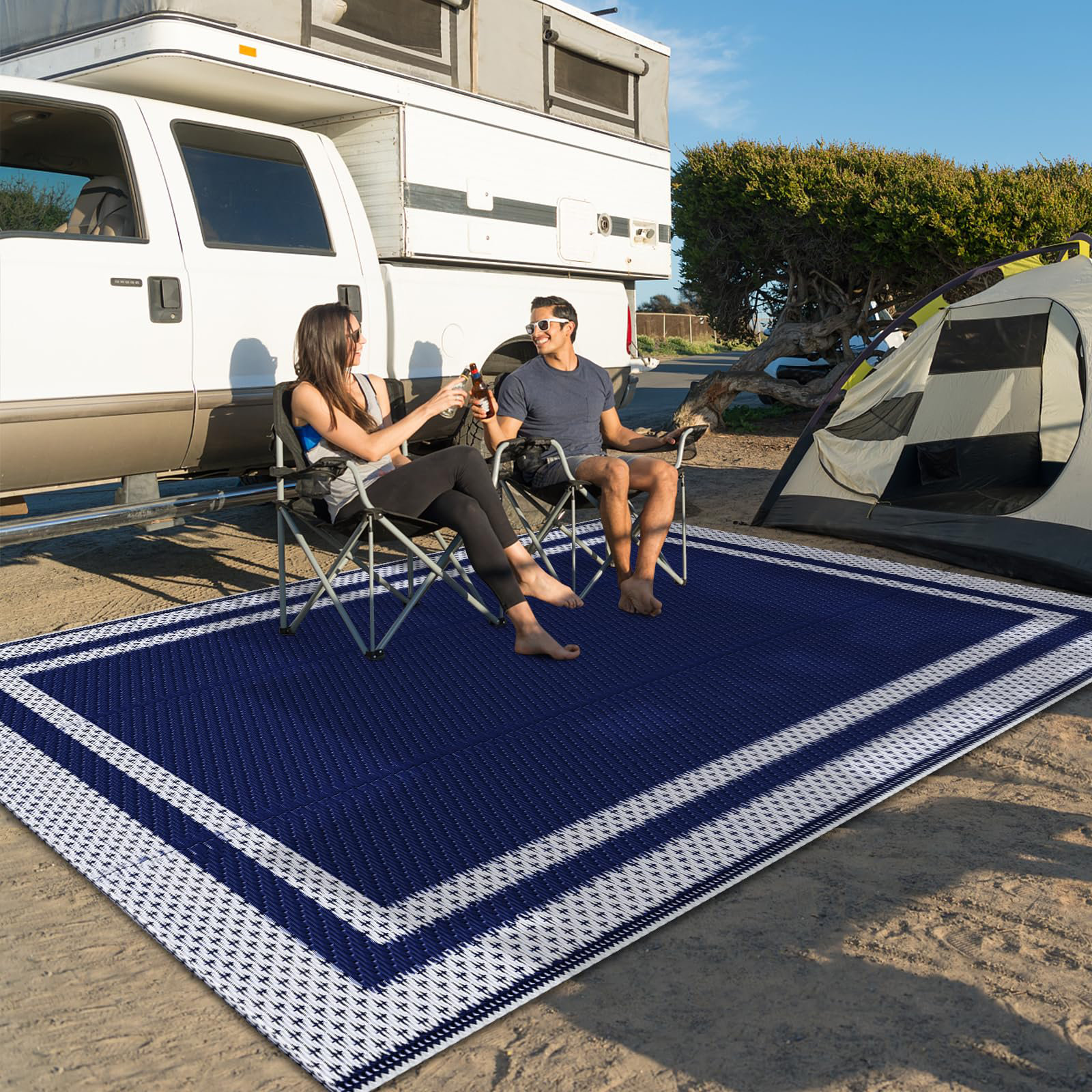 Latitude Run® Outdoor Rug,Patio Rug,Reversible Portable Outdoor Plastic ...