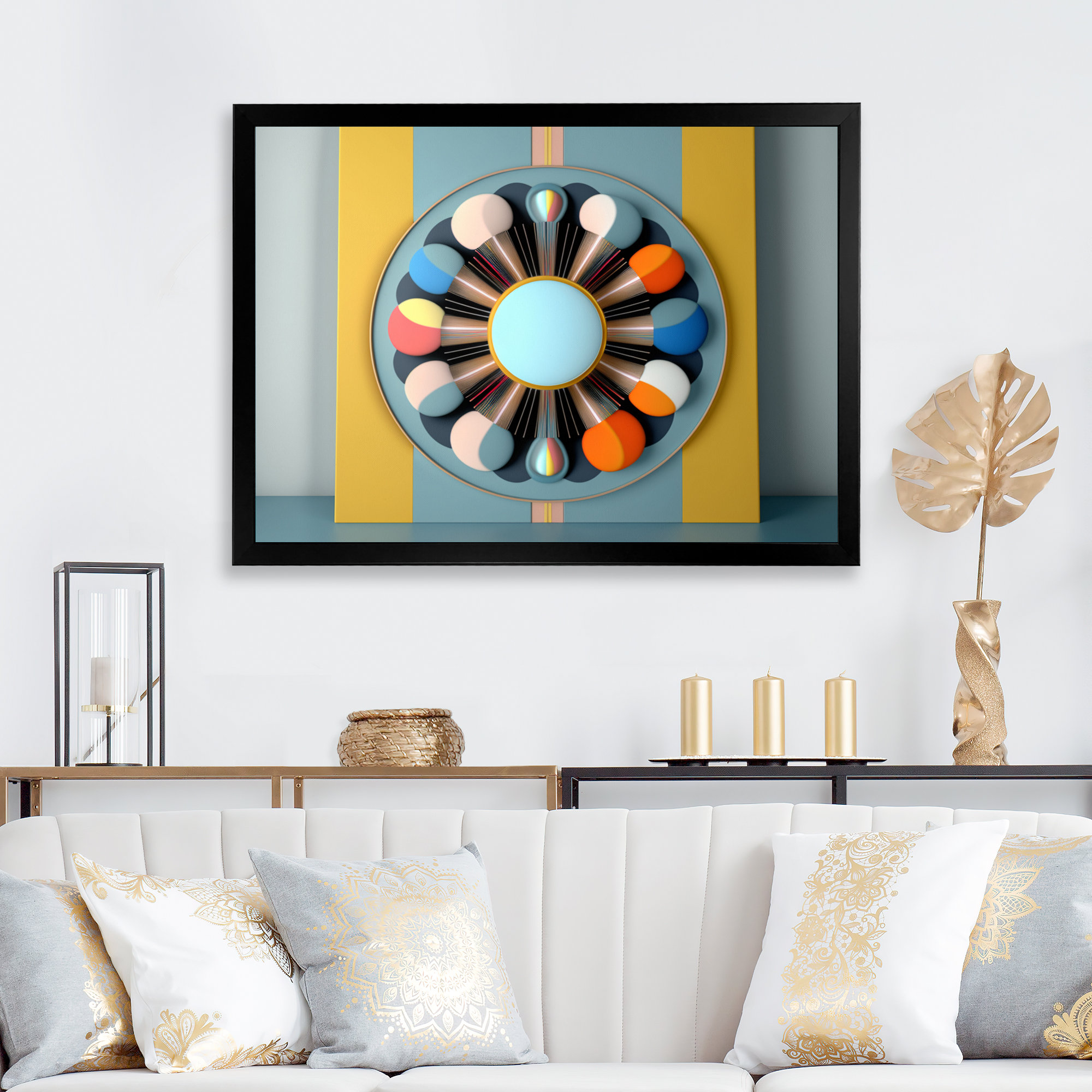 Design Art Circle Dimensions in Pastel Tones IV - Picture Frame Print ...