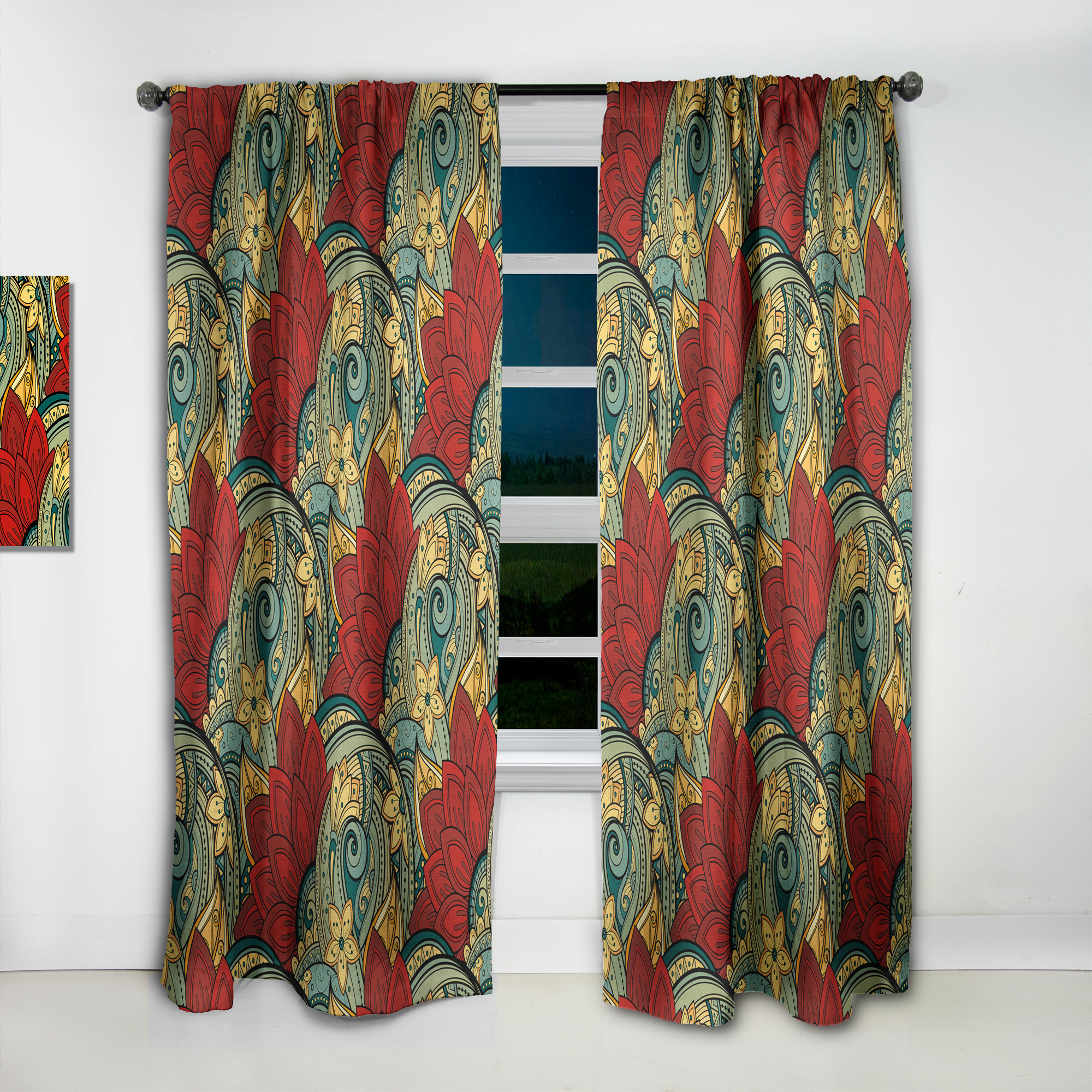 East Urban Home Colorful Floral Pattern - Floral Bohemian & Eclectic ...