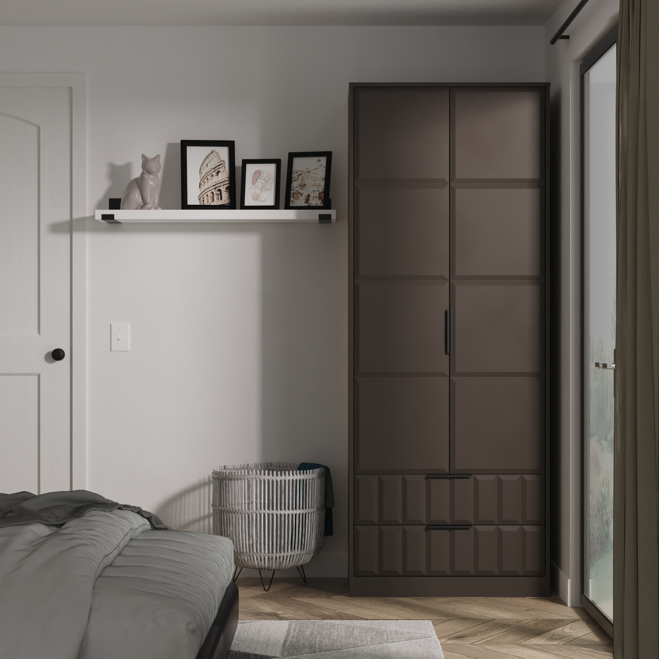 Latitude Run Besian 2 Door 2 Drawer Wardrobe in Reed Green | Wayfair.co.uk