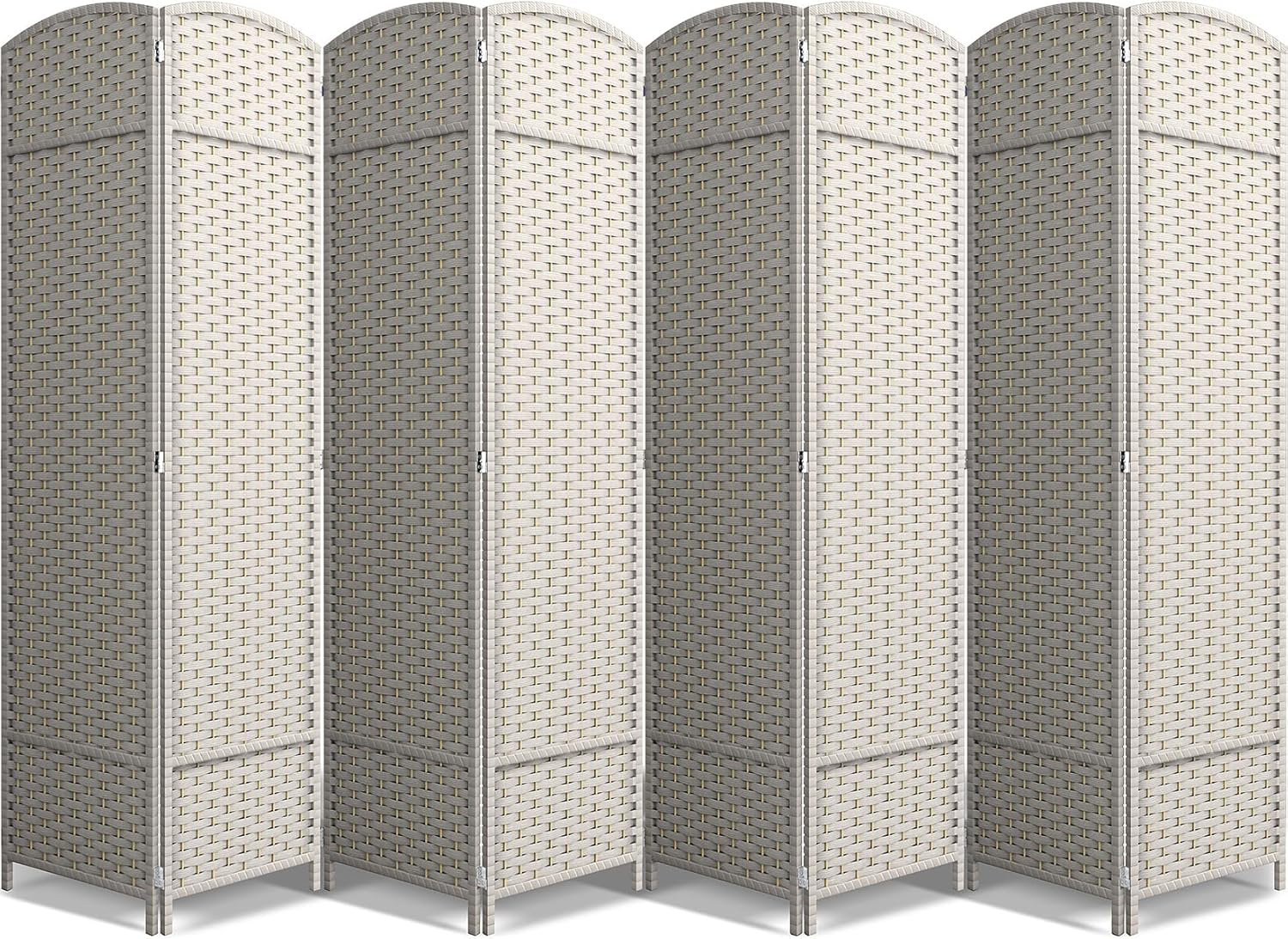 Red Barrel Studio 8-Panel Room Divider With Double Hinged Panels, 6 Ft ...