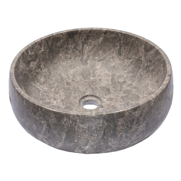 Eden Bath Gray/Brown Stone Circular Vessel Bathroom Sink & Reviews ...