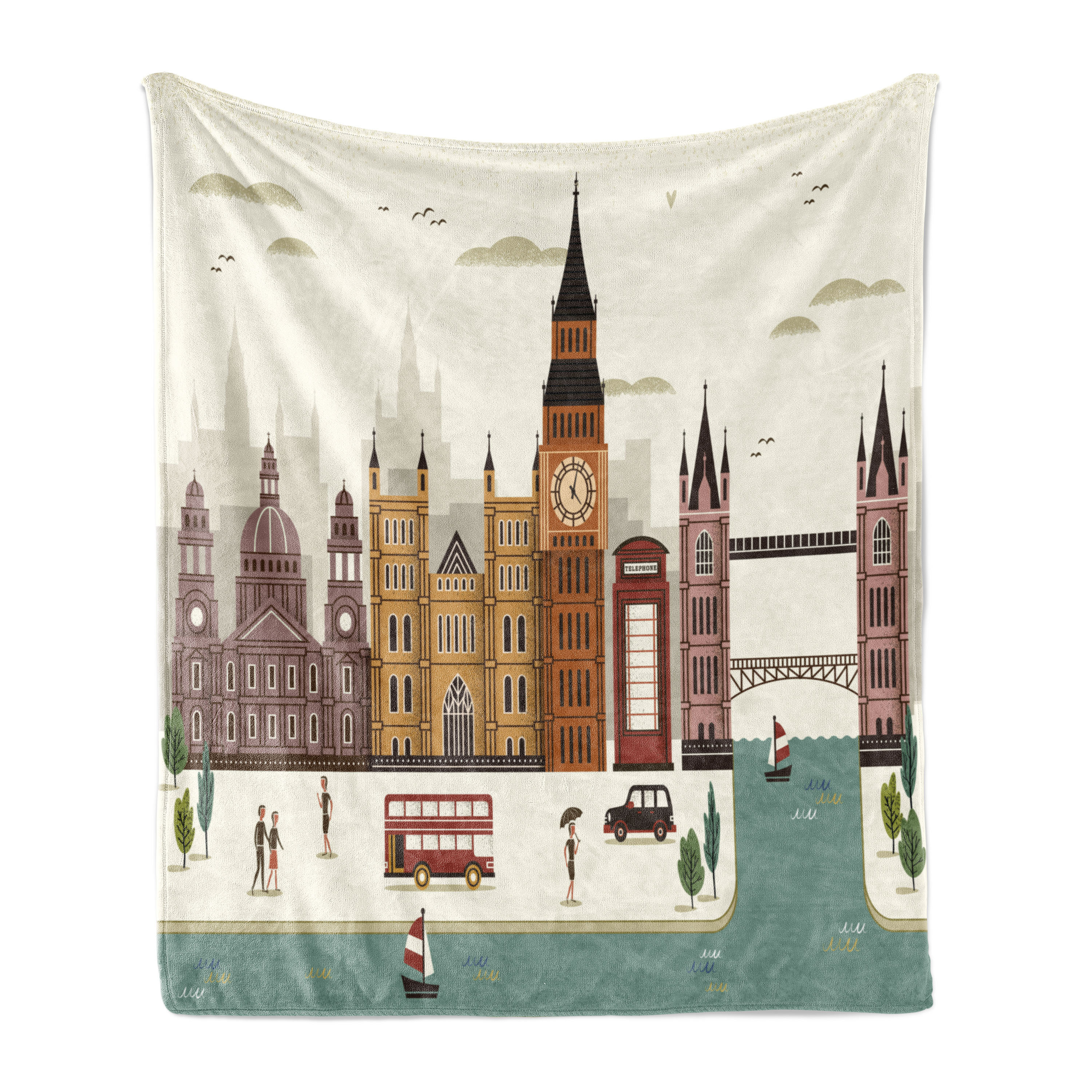 Ambesonne London Fleece Throw Blanket Travel Scenery Big Ben | Wayfair