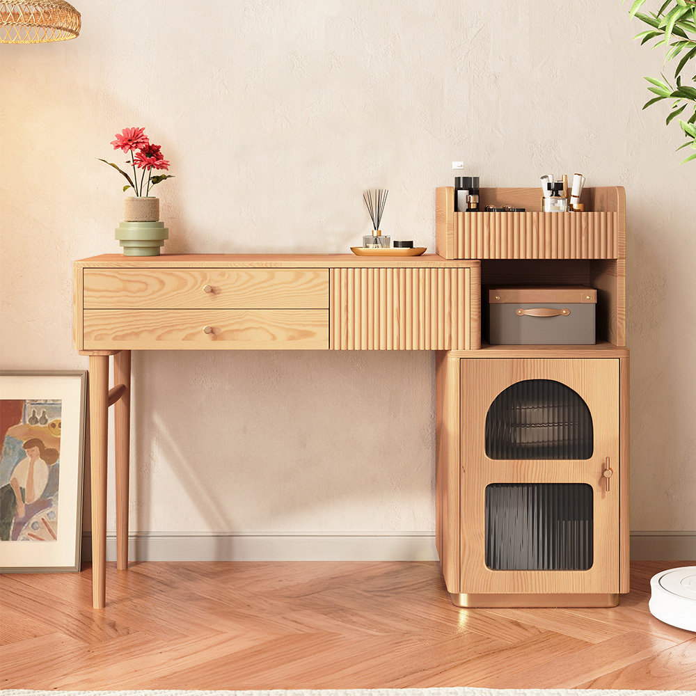 Corrigan Studio Dressing Table,Makeup Vanity With Cabinet And Drawers ...