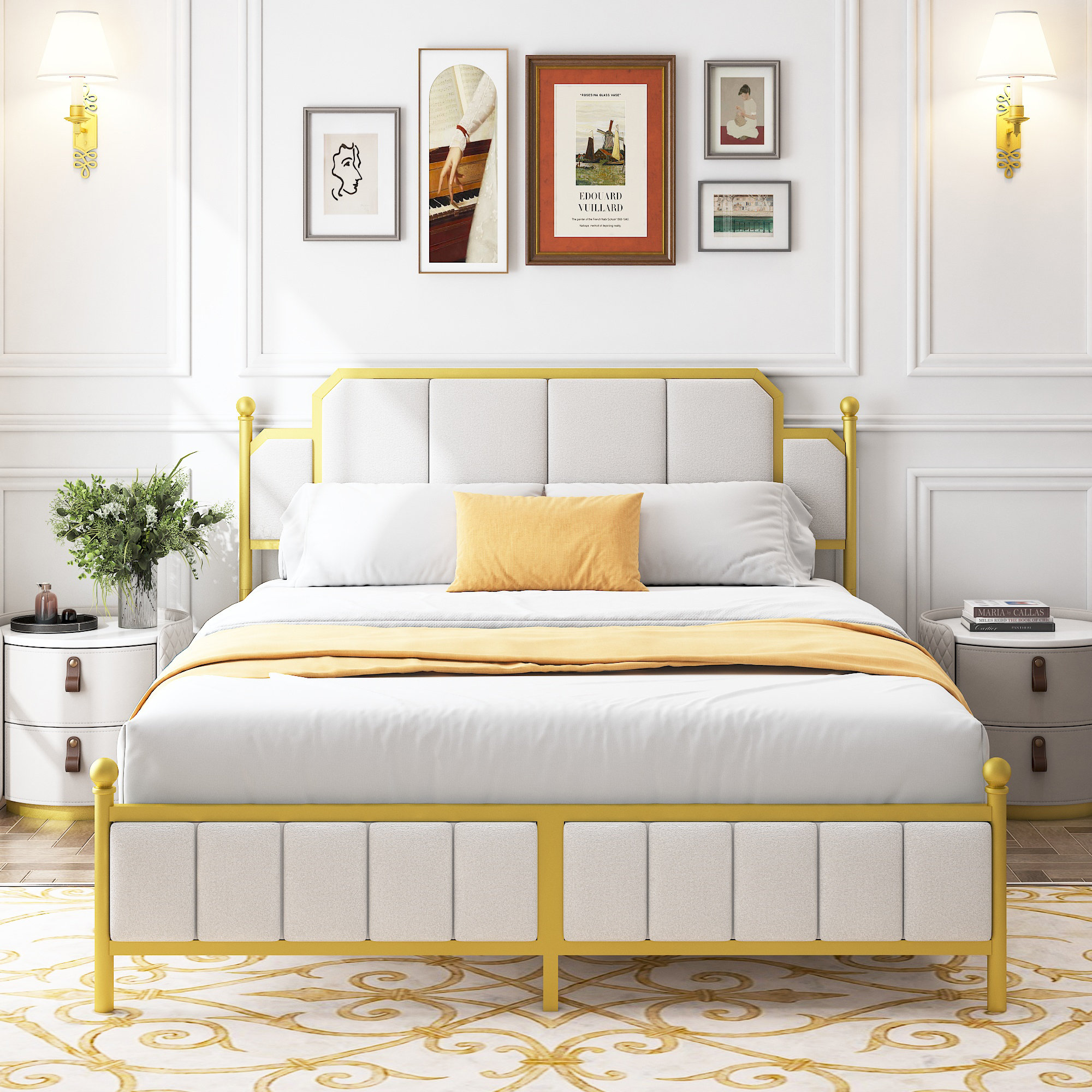 House of Hampton® Xochitl Upholstered Metal Panel Bed | Wayfair