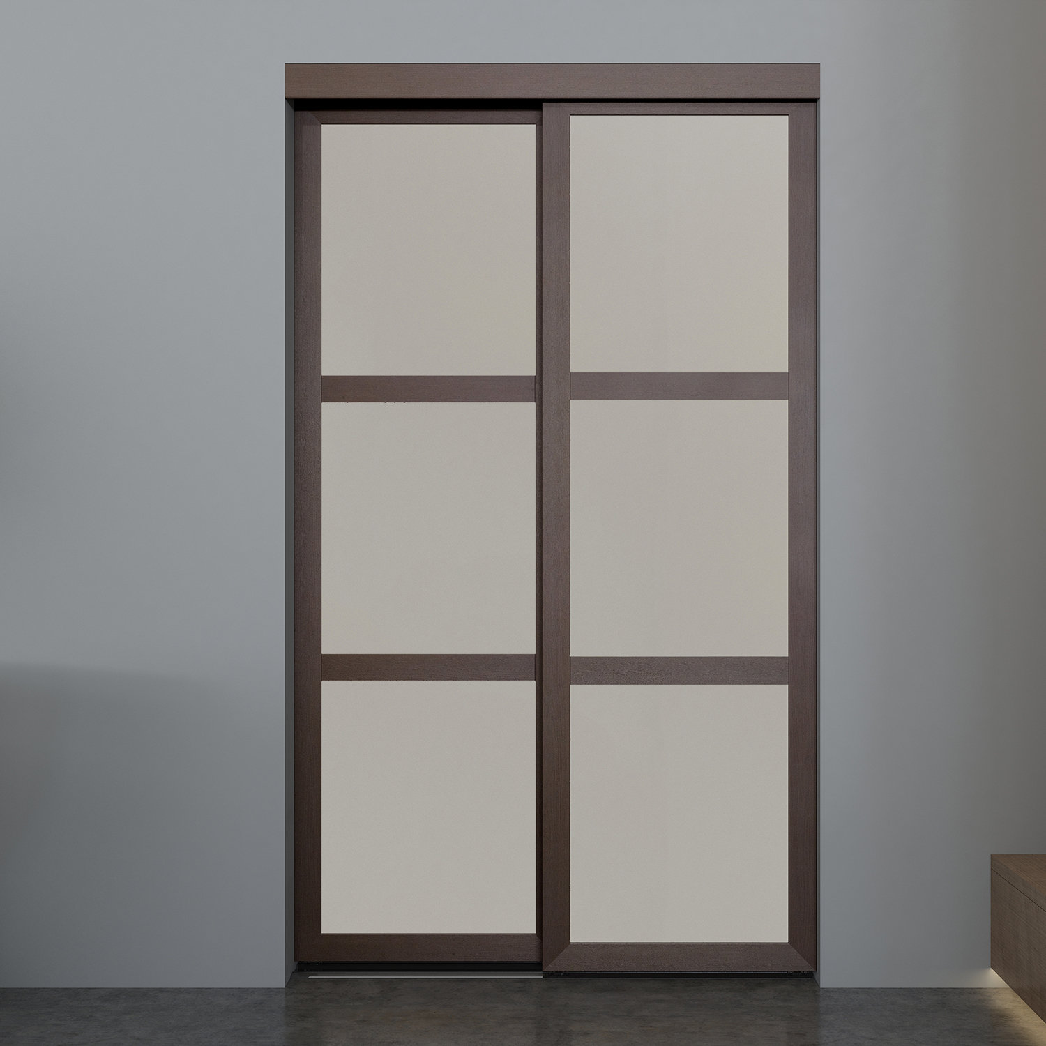 Renin Paneled Wood and PVC/Vinyl Indoor Studio Sliding Closet Doors ...