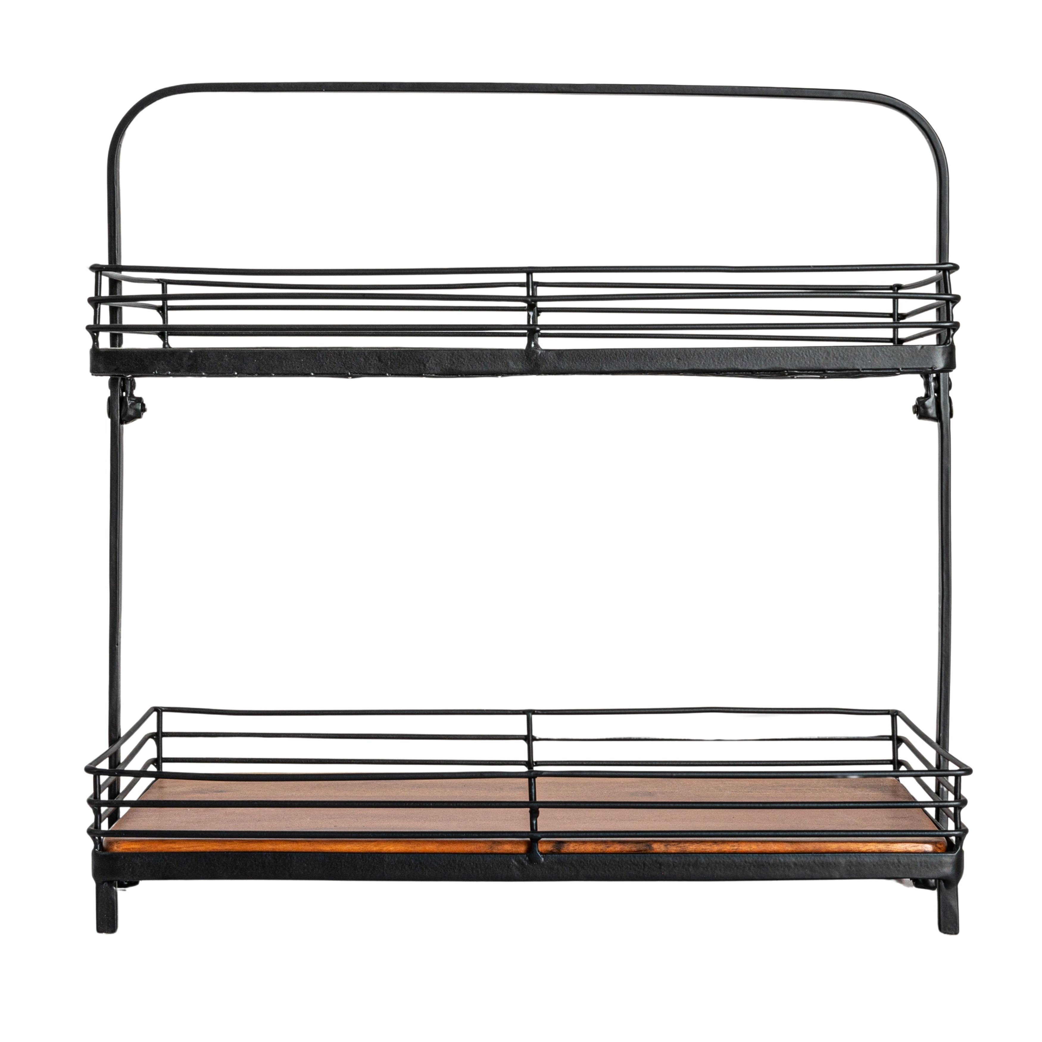 Ivy Bronx 2-Tier Acacia Wood & Metal Stand | Wayfair
