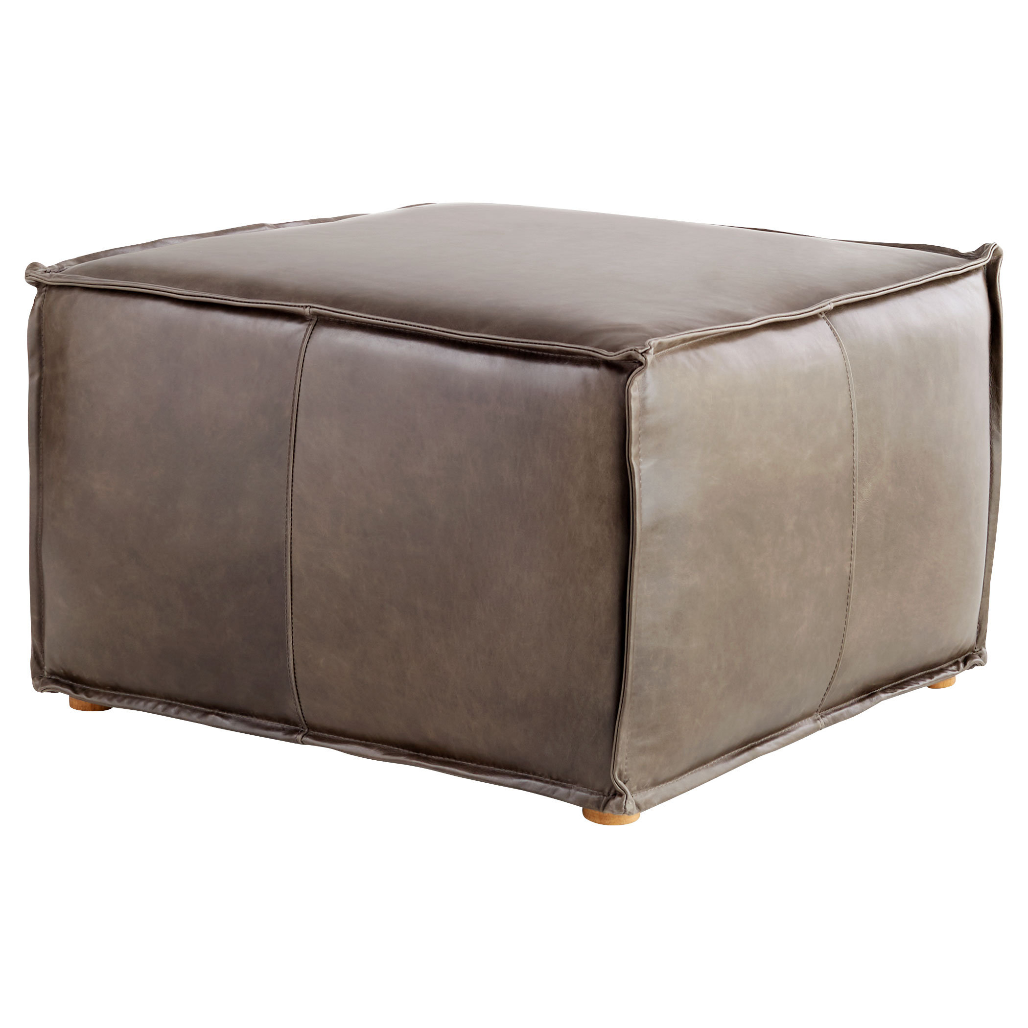 Cyan Design Lusso 30" Wide Genuine Leather Square Pouf | Wayfair