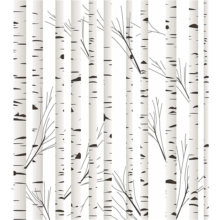 George Oliver Minimalist Neutral Birch Tree Peel and Stick Wallpaper ...