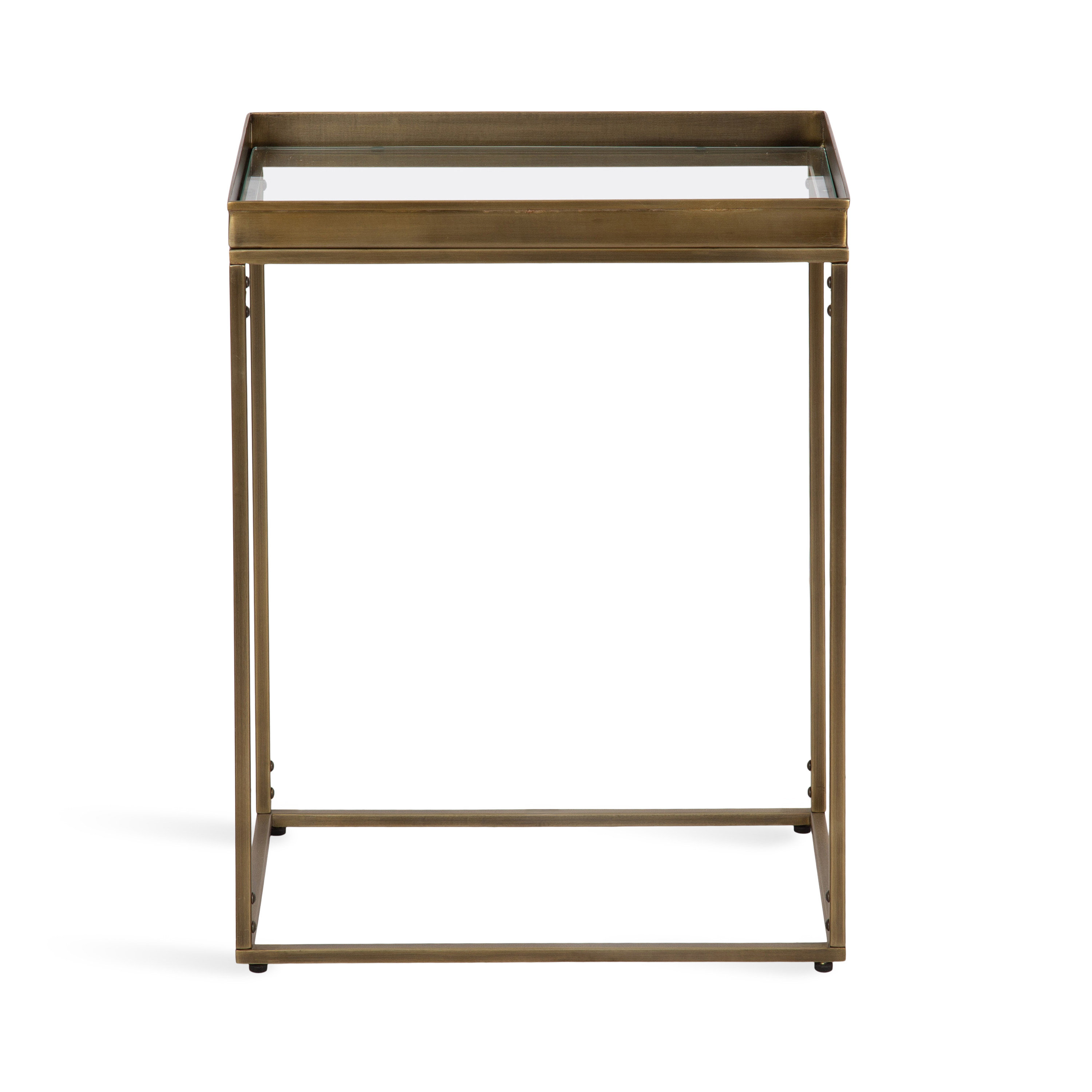 Latitude Run® Rectangle Metal and Glass Side Table | Wayfair