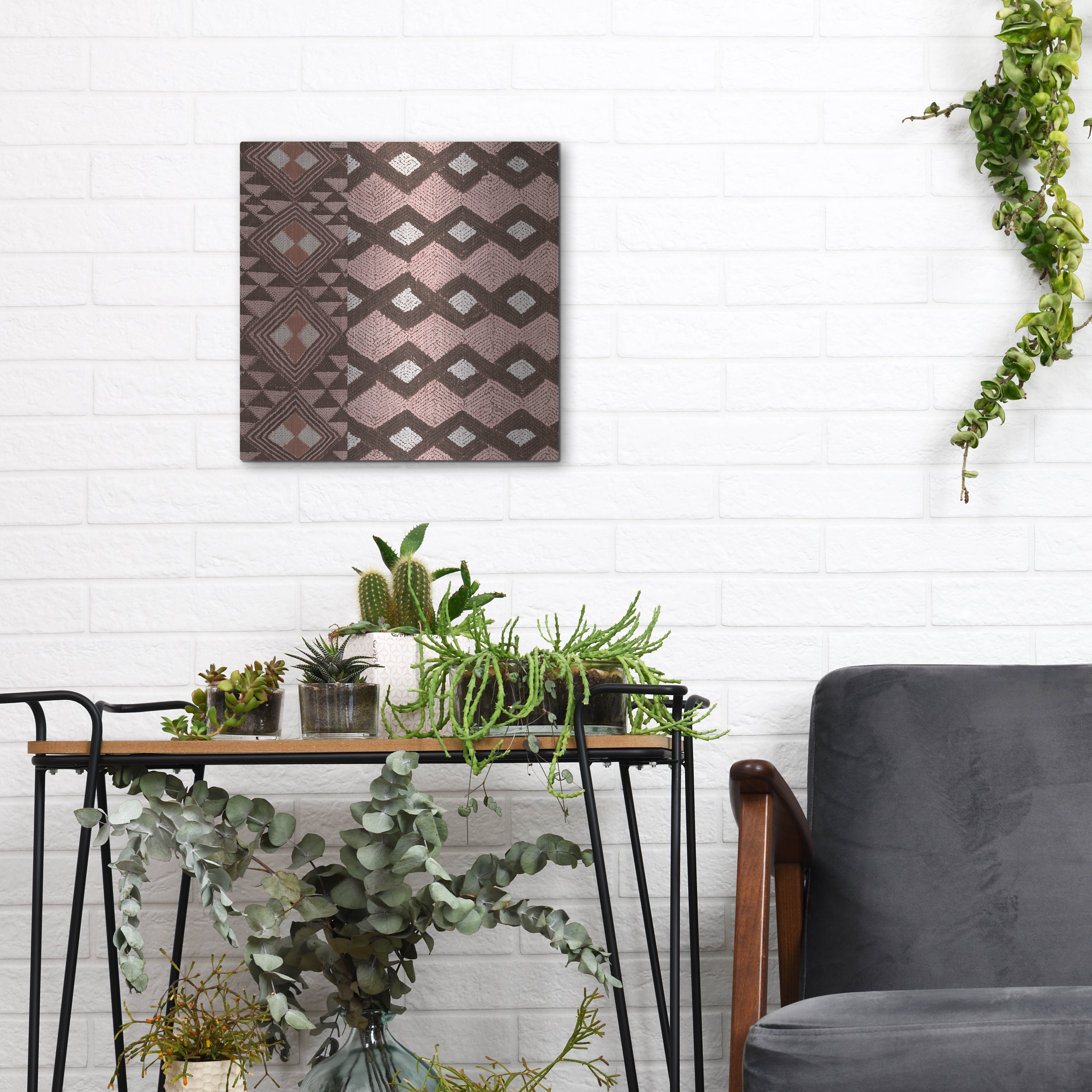 Union Rustic 'Kuba Cloth Mat 1 Blush C' by Sue Schlabach Metal Wall Art ...