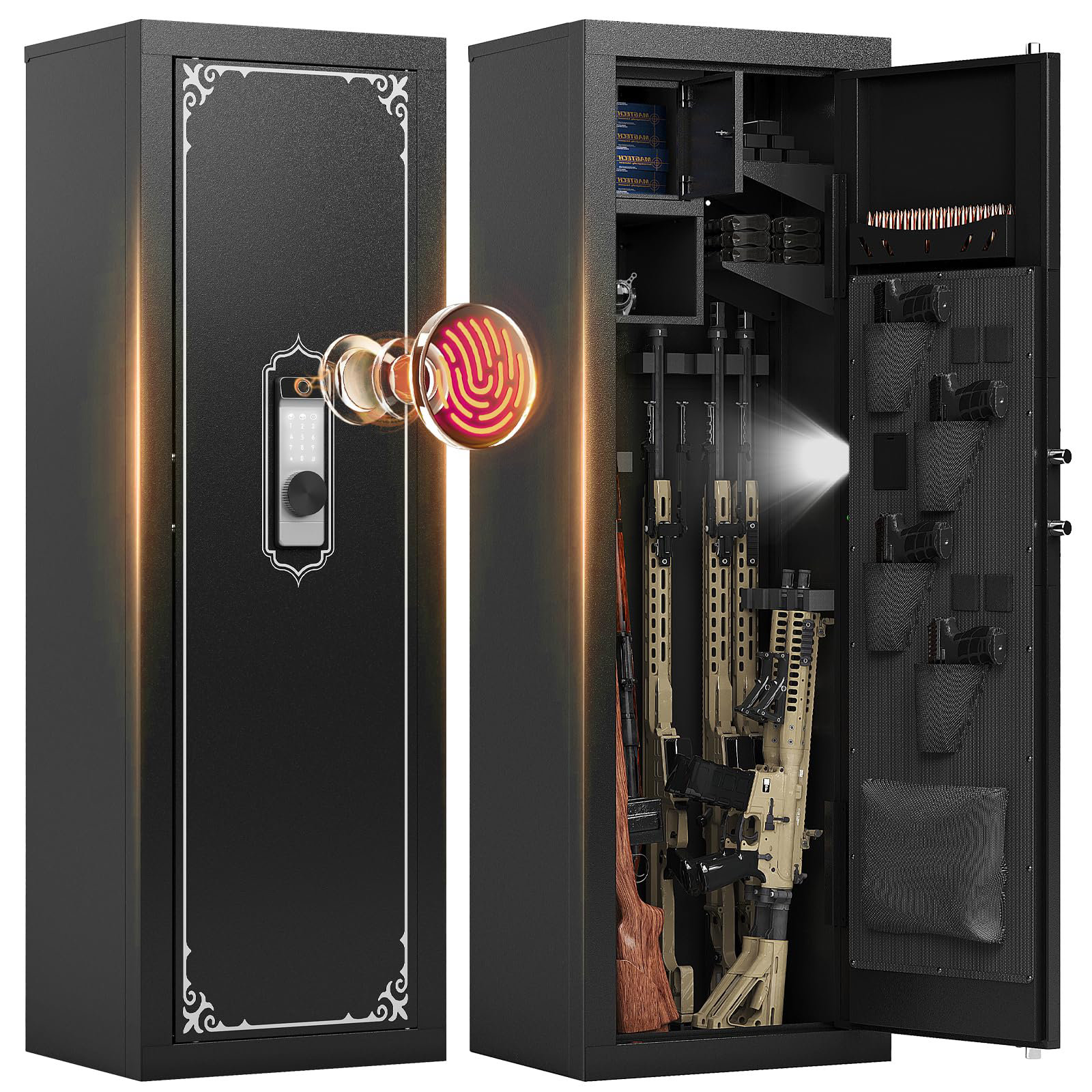 Kaer 10-14 Gun Safe, Gun Safe For Rifles And Pistols, Biometric Gun ...