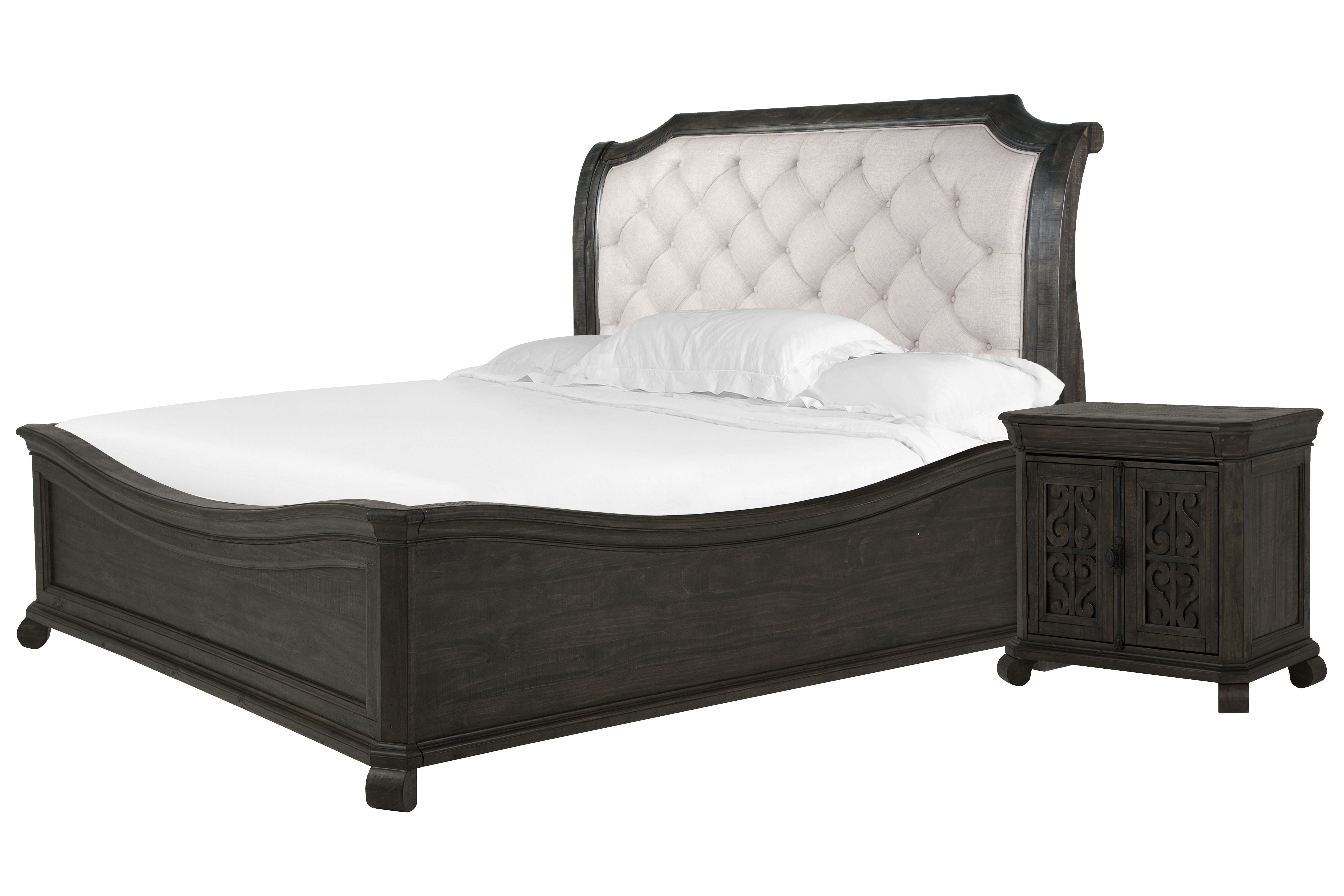 Latitude Run® King Sleigh Bed With Barchelor Chest | Wayfair