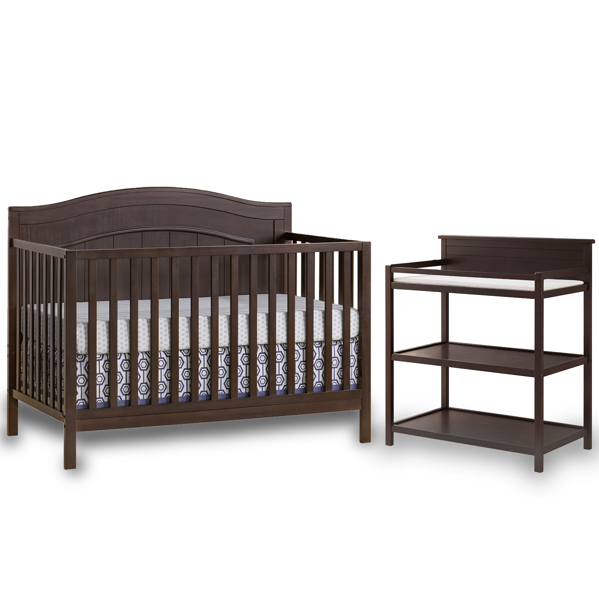 Oxford Baby Nolan 2 Piece Nursery Set Includes 4 In 1 Convertible Crib ...