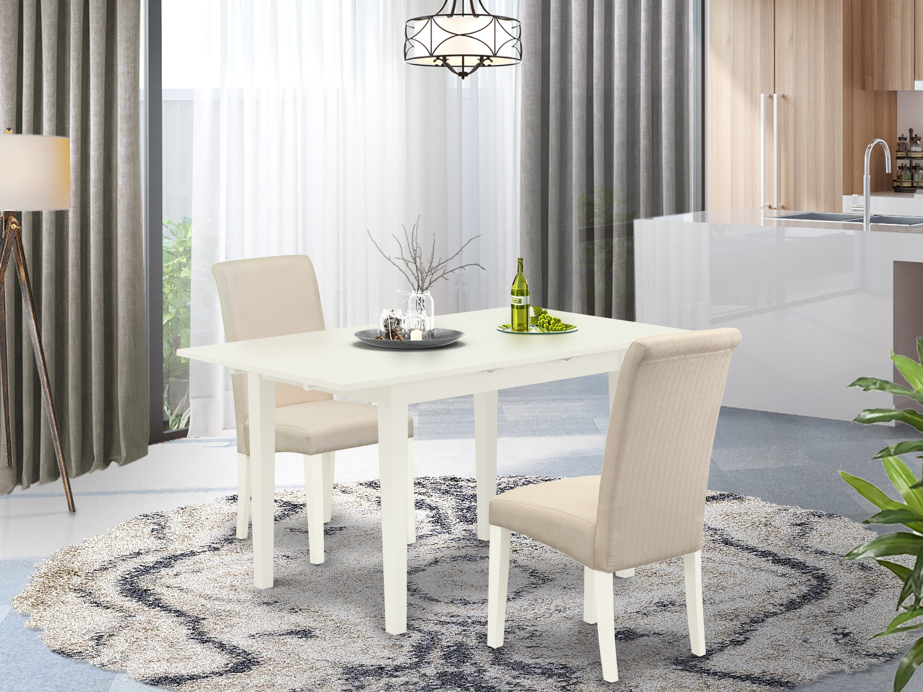 Alcott Hill® Solid Wood Top-Upholstered Dining Room Set with High Back ...