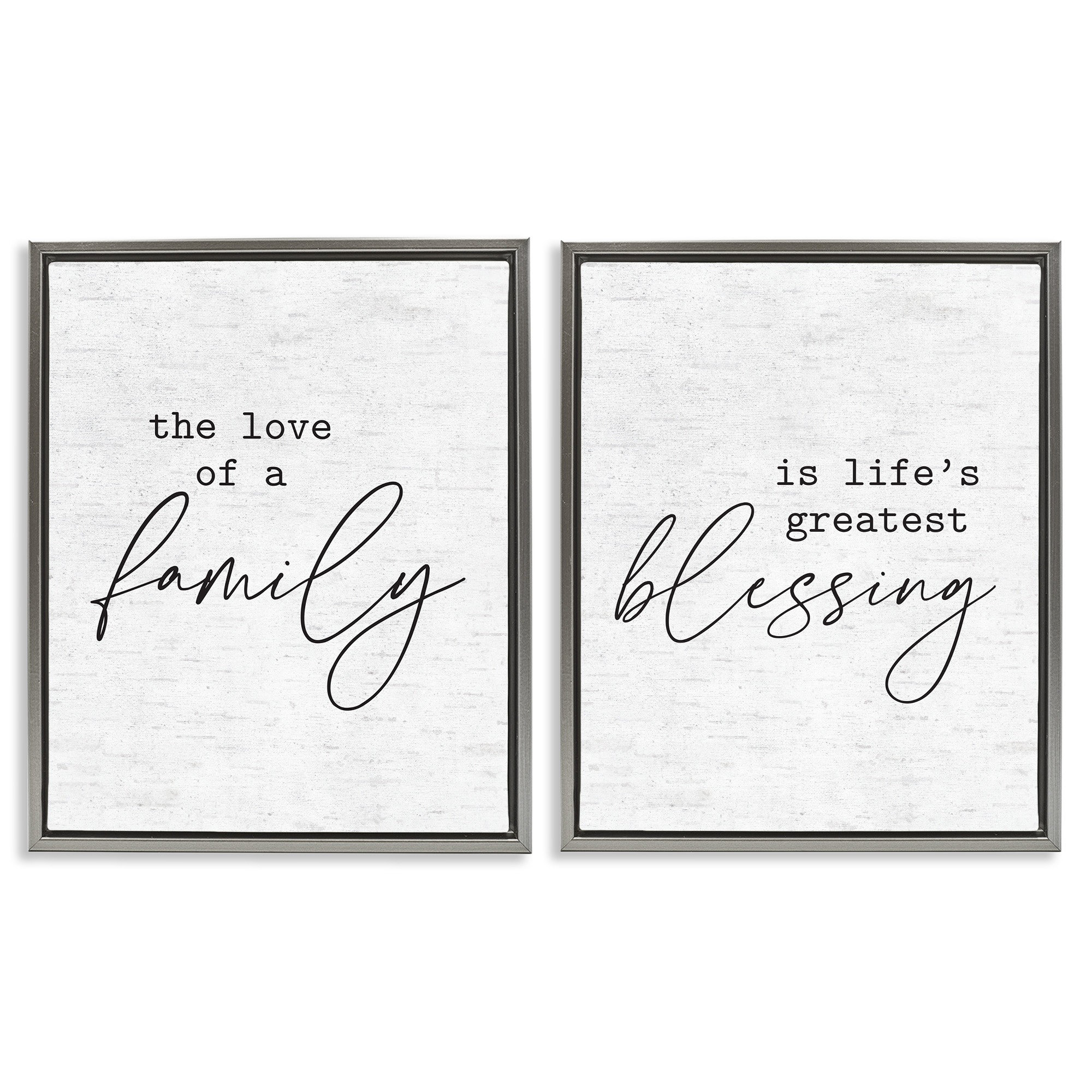 Trinx Life's Greatest Blessing Quote 2 Piece Framed Floater Canvas Set ...
