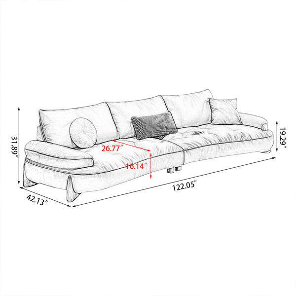 Awning Specs Crab shell ash Genuine Leather Modular Sofa cushion couch ...