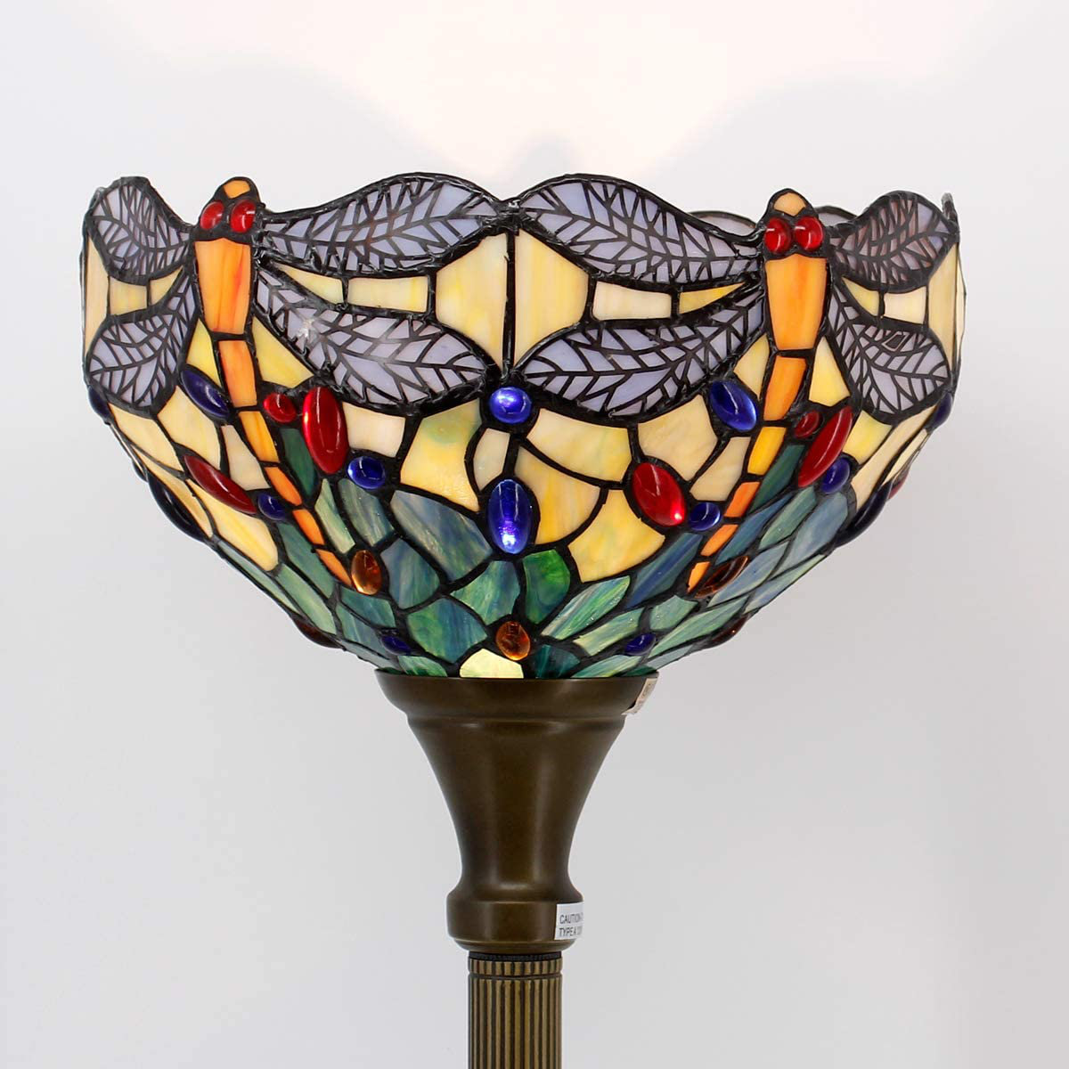 Bloomsbury Market Tiffany Floor Torchiere Lamp LED 66" Tall Industrial ...