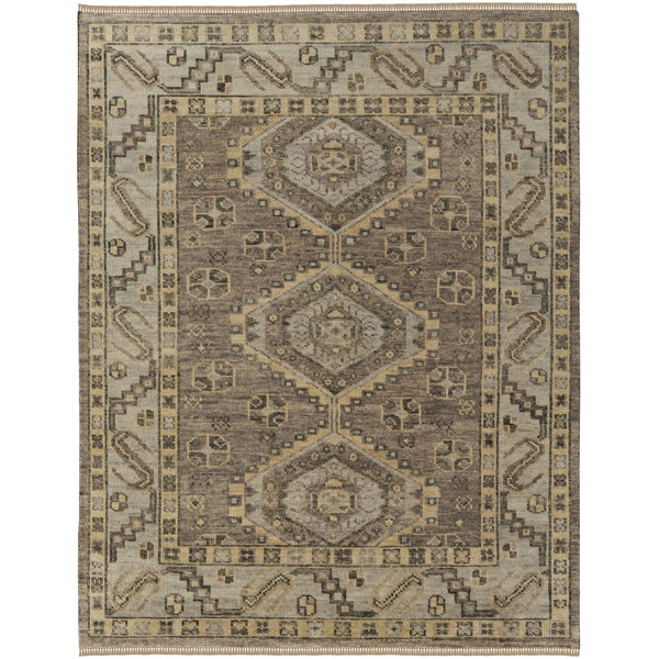 Feizy Narely Hand-Knotted Wool Geometric Area Rug in Brown | Perigold