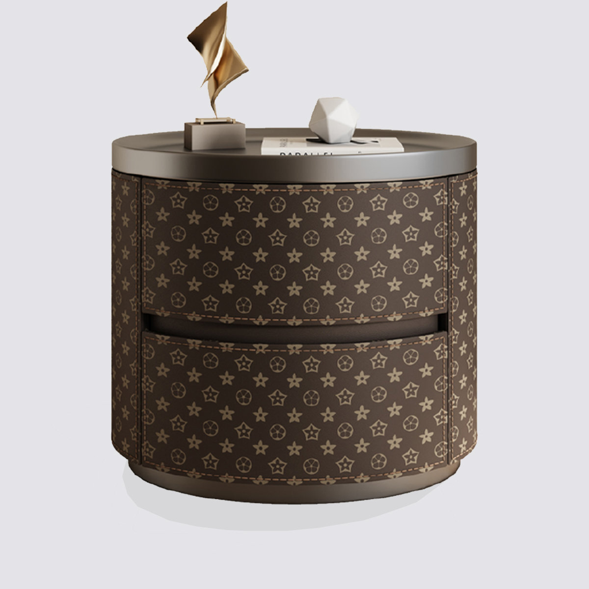 STONE DRAGON TILE ARTS LLC Modern Simple Circular Arc Solid Wood Saddle ...