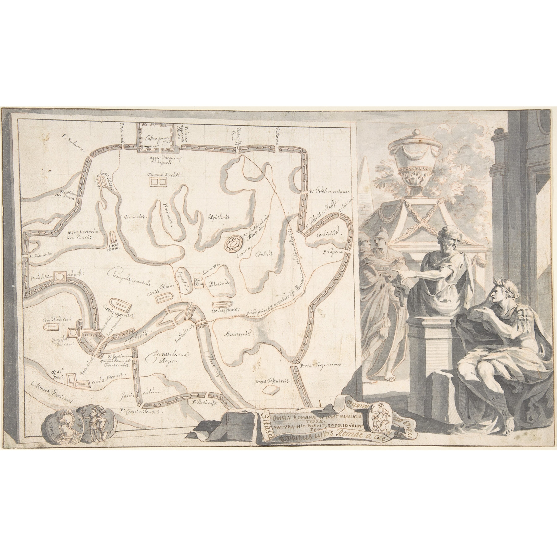 Astoria Grand Map of Ancient Rome Illustrating Major Monuments and the ...