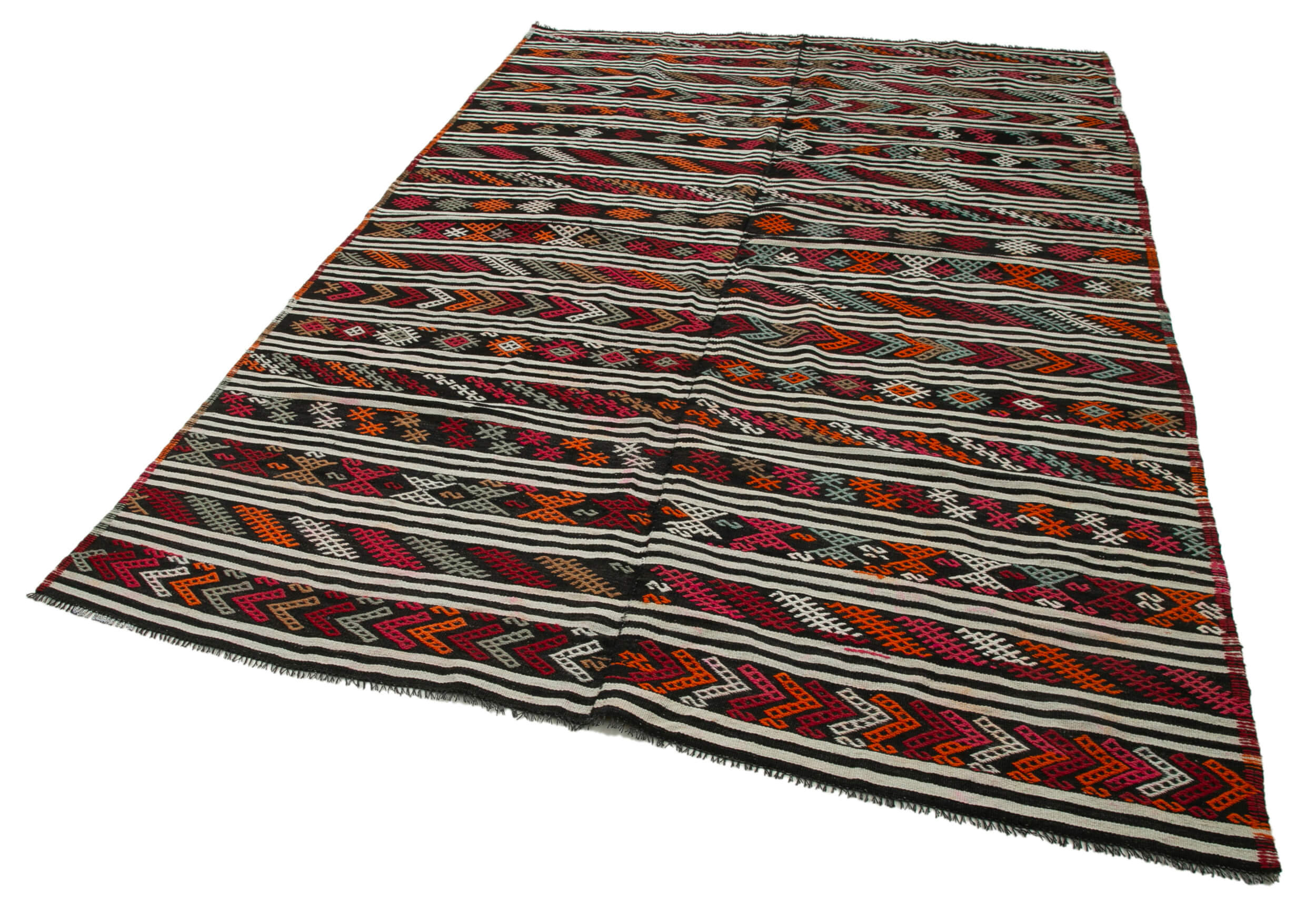 Aegean House Geometric Kilim Red Geometric Wool Handmade Area Rug | Wayfair