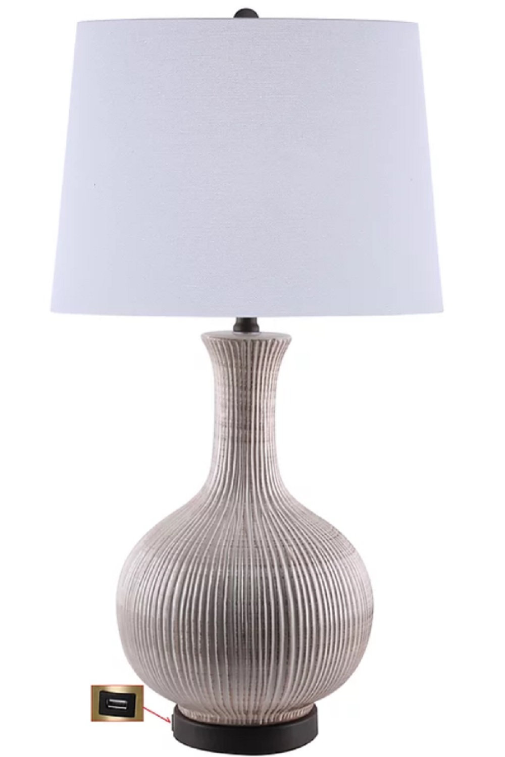 Zuhaus Ribbed Ceramic Table Lamp With USB Port - Wayfair Canada