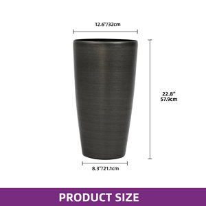 Ebern Designs 22.8" Weather-Resistant Resin Tall Planter, Large Flower ...