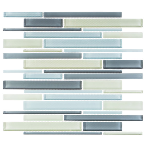 Andova Flashback 12" Glass Brick Joint Mosaic Kitchen Backsplash ...