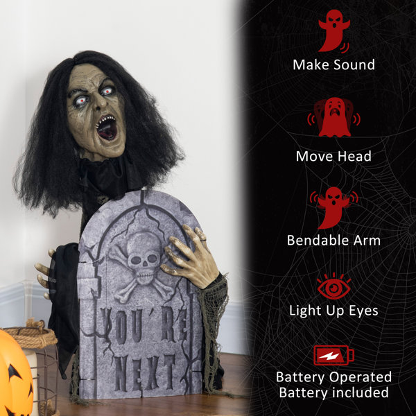 The Holiday Aisle® 30" Life Size Outdoor Halloween Decorations Female ...