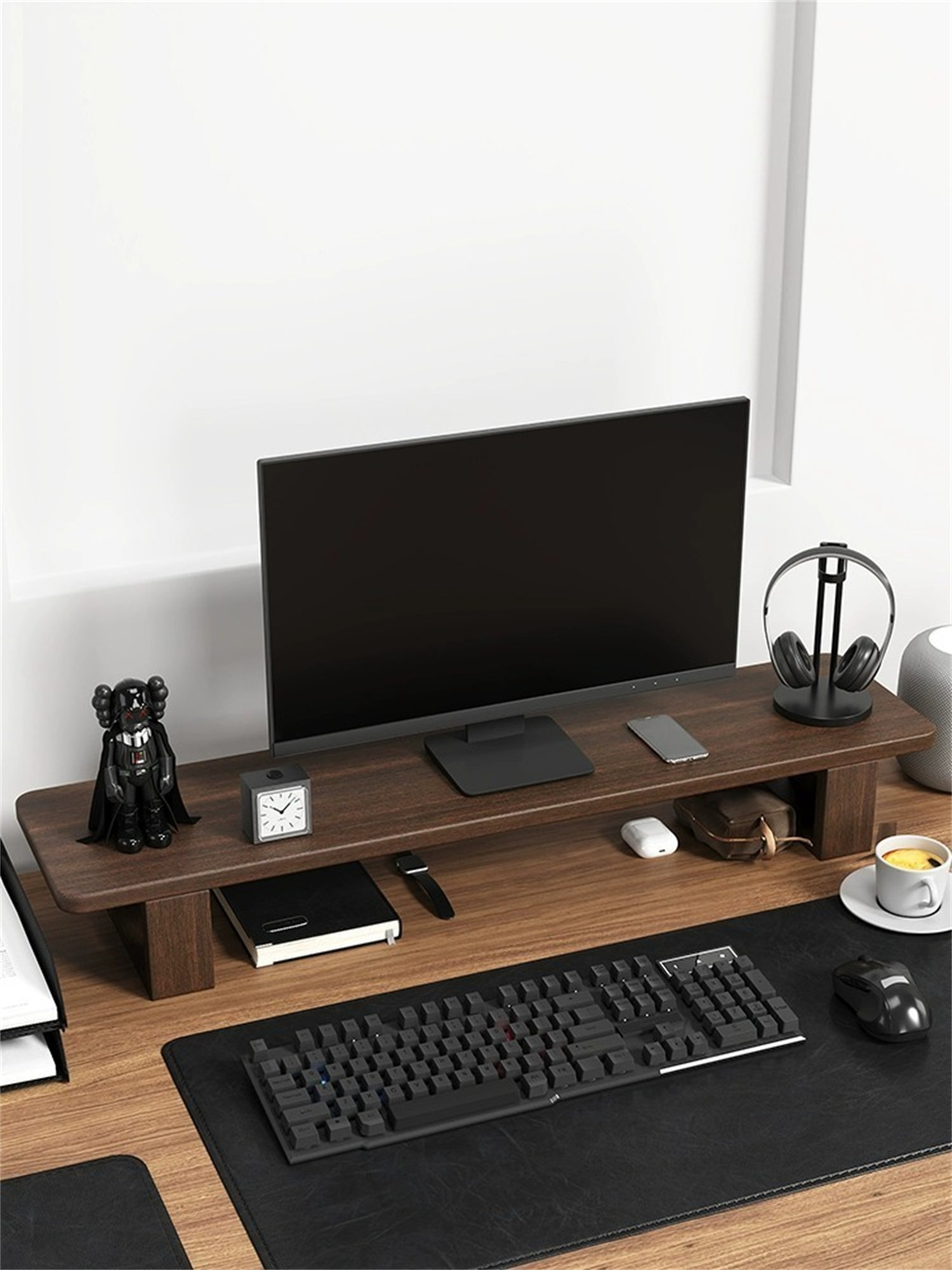 Hokku Designs Solidview Wooden Desktop Computer Monitor Riser | Wayfair
